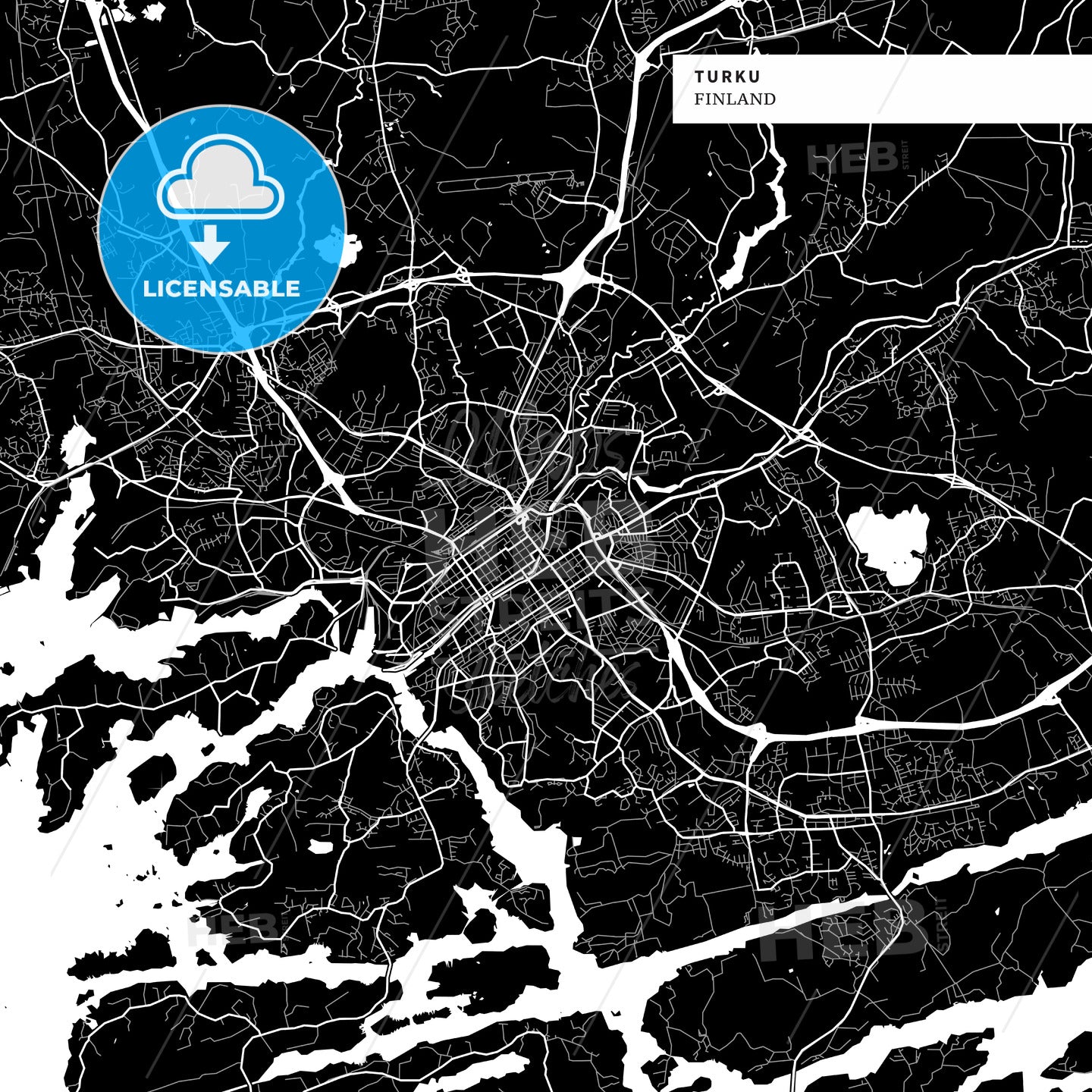 Area map of Turku, Finland - HEBSTREITS