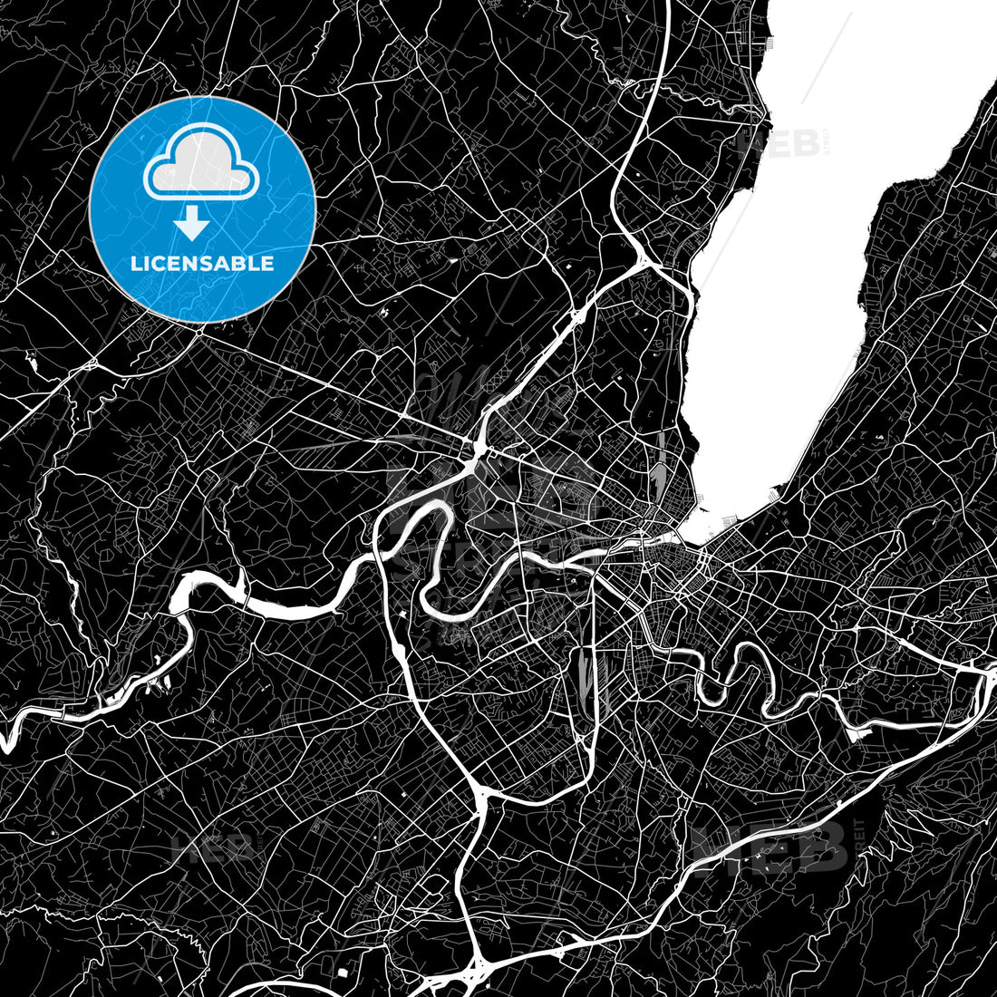 Area map of Vernier, Switzerland - HEBSTREITS