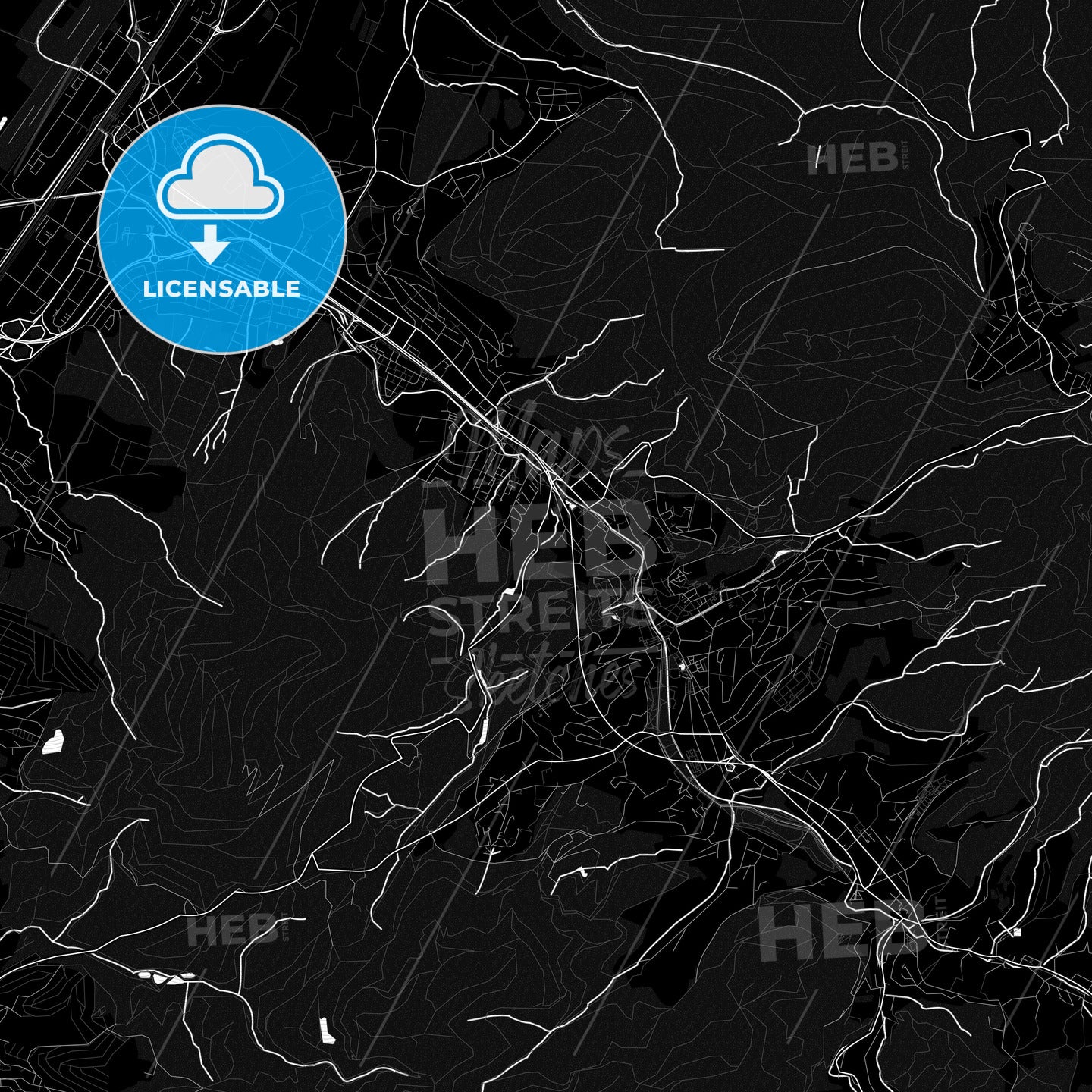 Baden-Baden, Germany Pdf Vector Map Black And White – HEBSTREITS