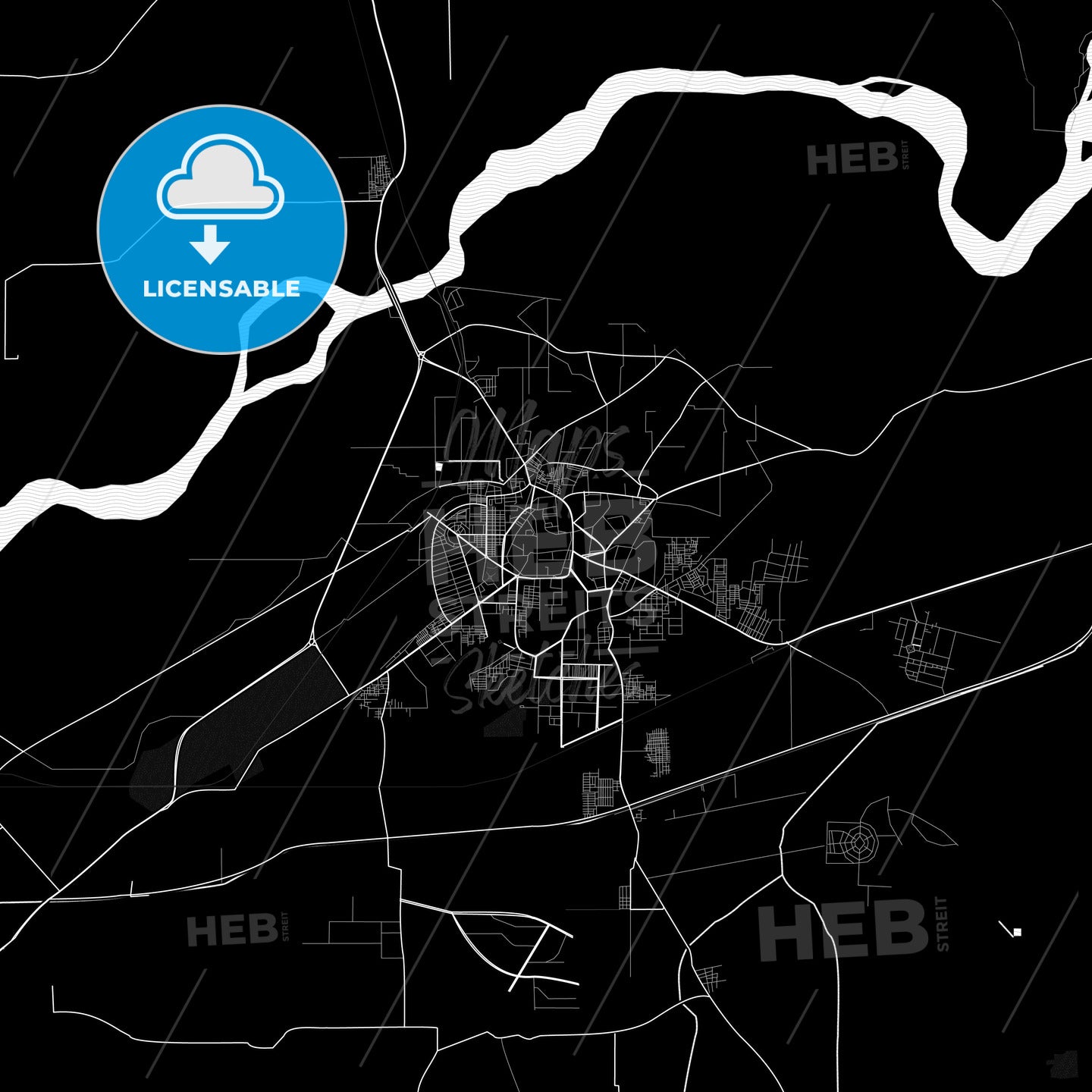 Bahawalpur, Pakistan Pdf Vector Map Black And White – HEBSTREITS