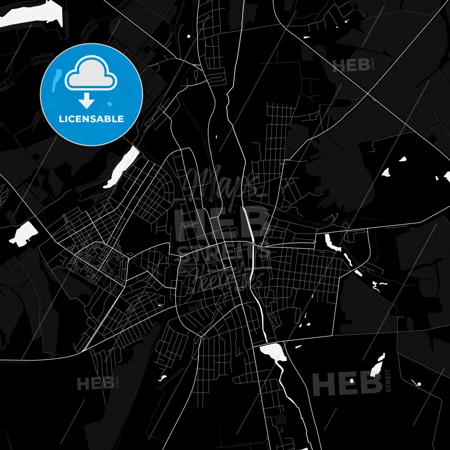 Bakhmut, Ukraine Pdf Vector Map Black And White – HEBSTREITS