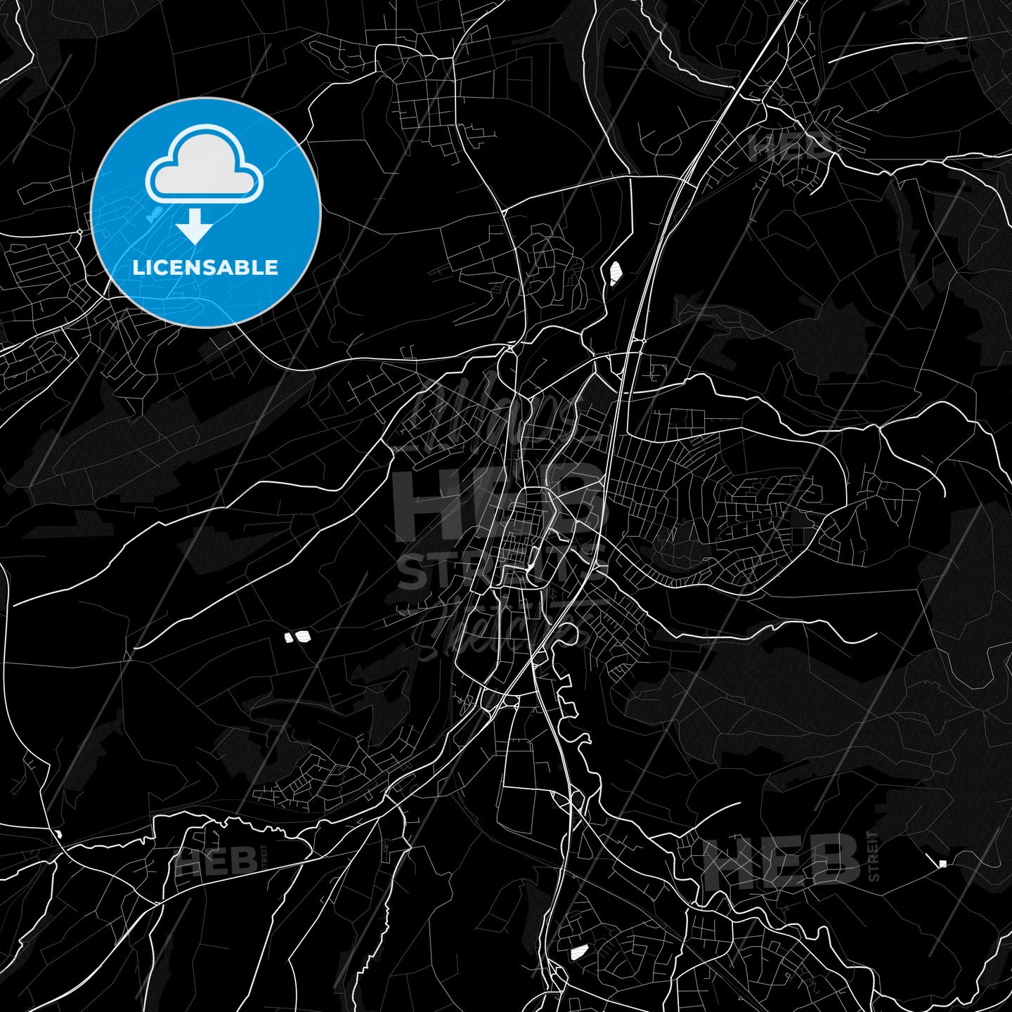 Balingen, Germany Pdf Vector Map Black And White – HEBSTREITS