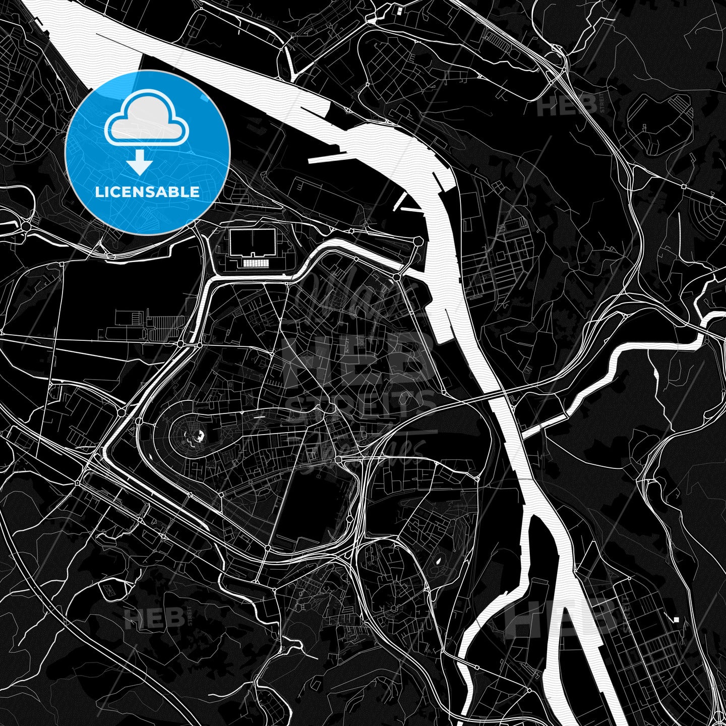 Barakaldo, Spain Pdf Vector Map Black And White – HEBSTREITS