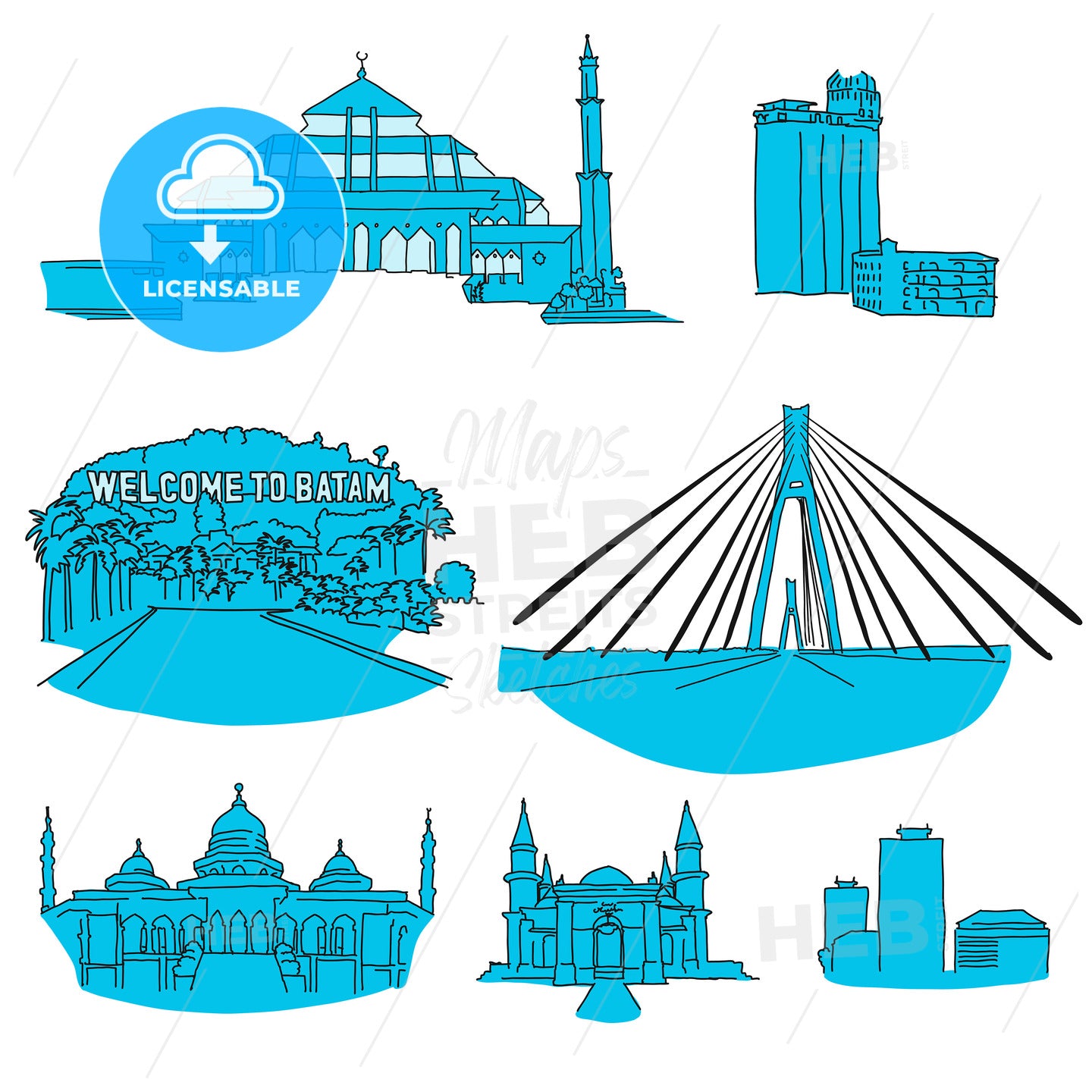 Batam Hand-Drawn Architecture – HEBSTREITS