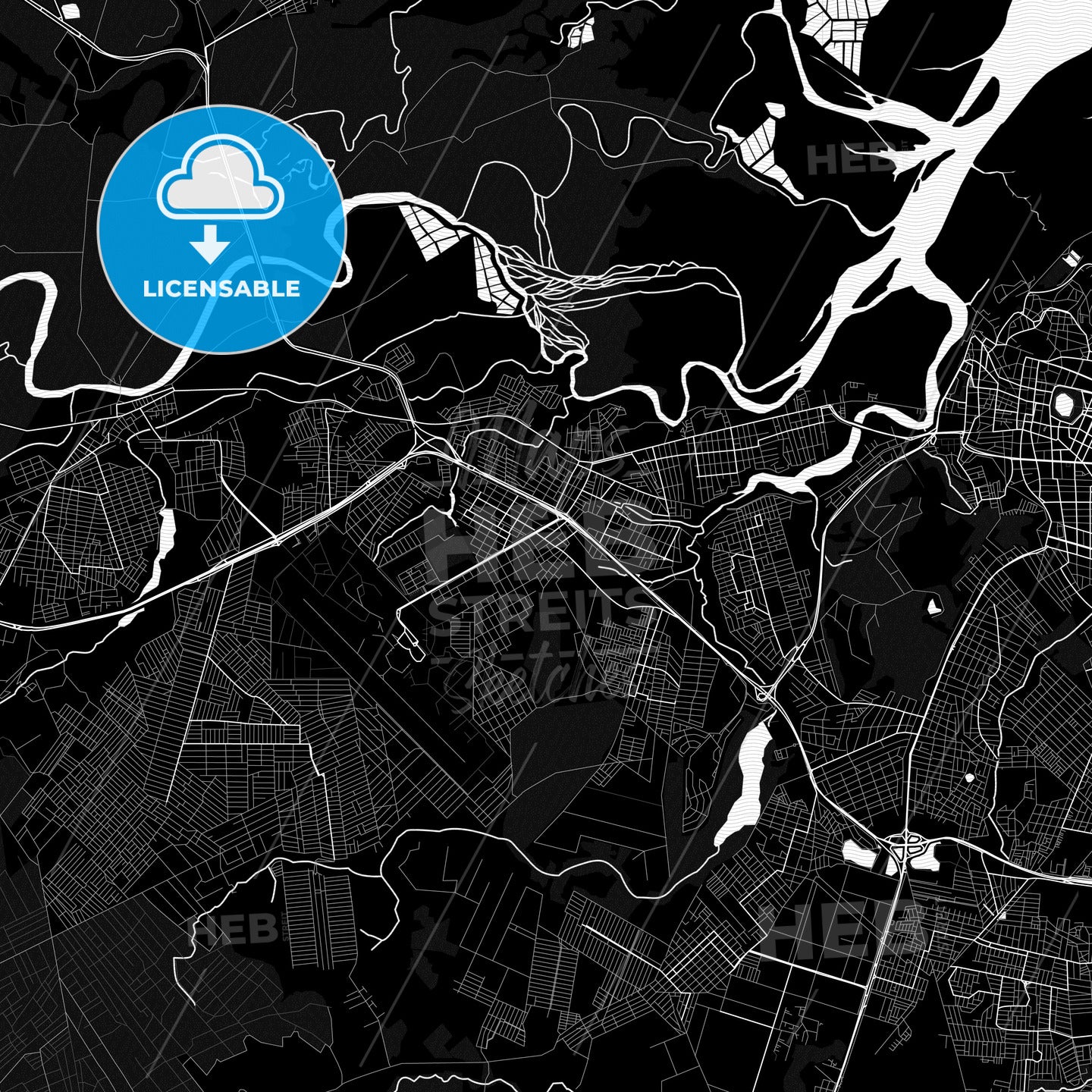 Bayeux, Brazil Pdf Vector Map Black And White – HEBSTREITS