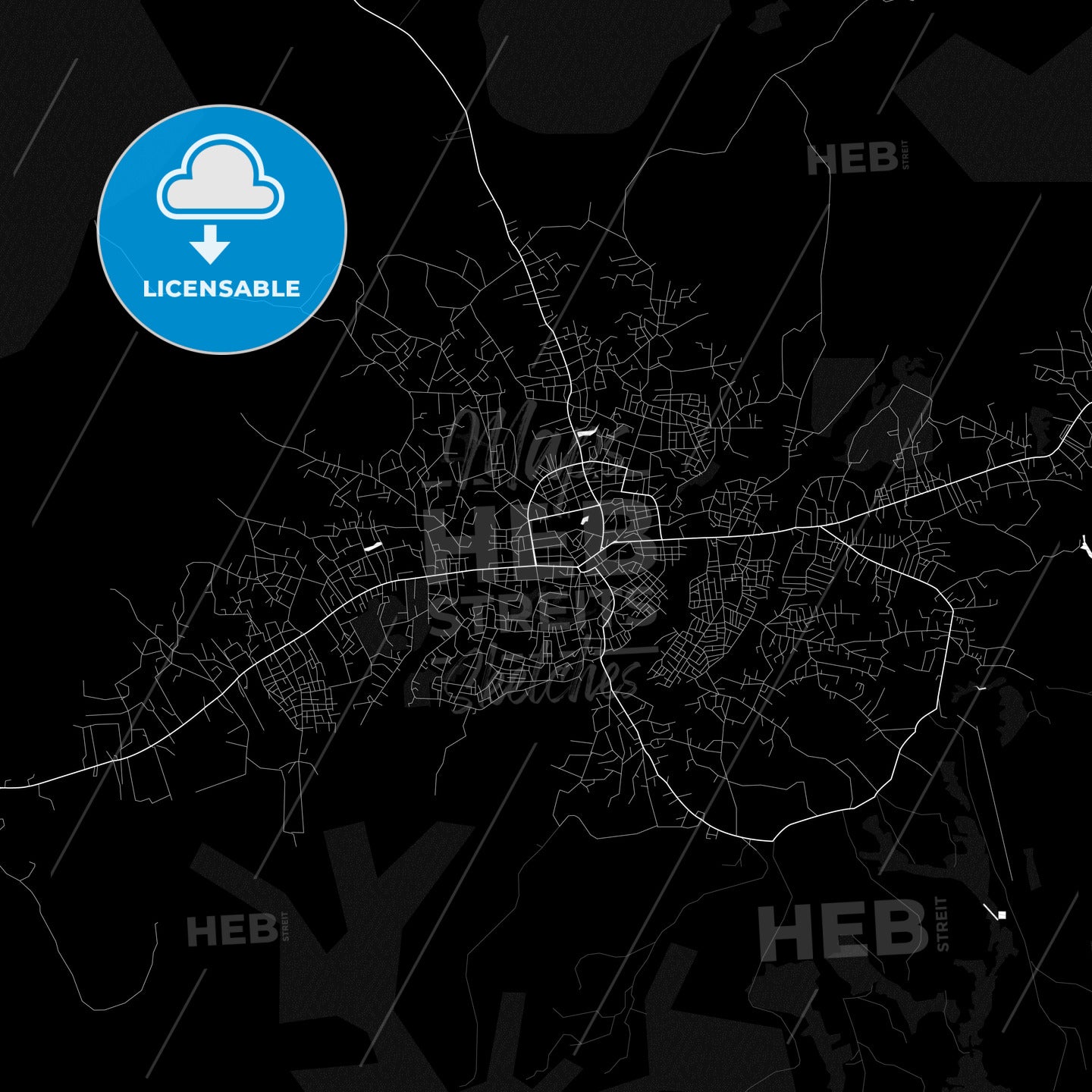 Bertoua, Cameroon Pdf Vector Map Black And White – HEBSTREITS