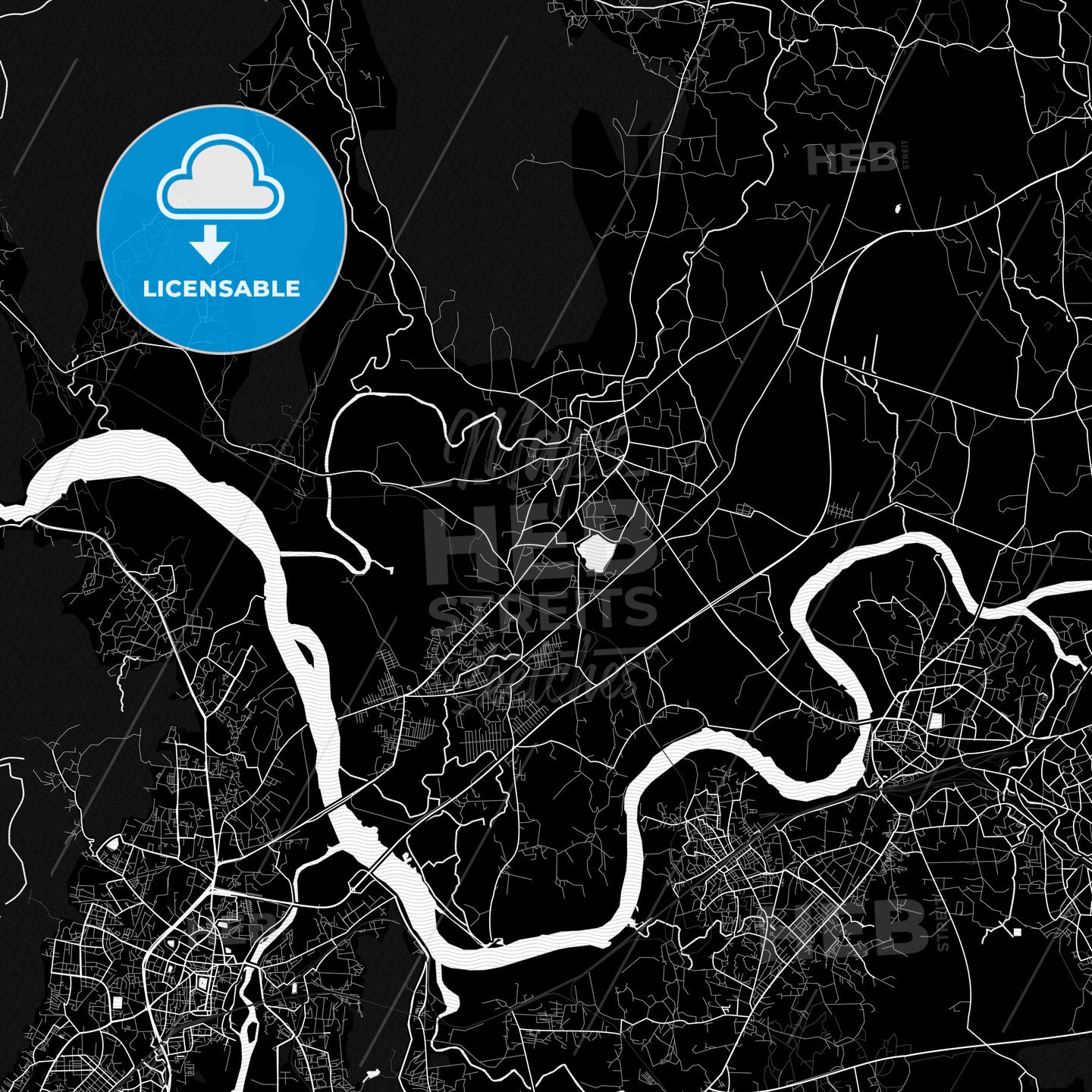 Bhiwandi, India Pdf Vector Map Black And White – HEBSTREITS
