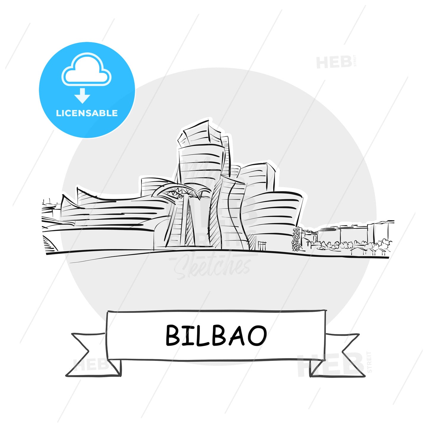 Bilbao Cityscape Vector Sign - HEBSTREITS