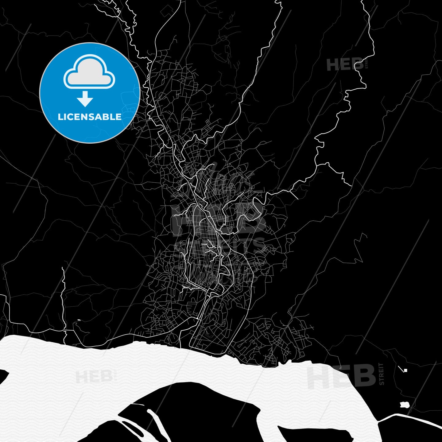 Boma, Dr Congo Pdf Vector Map Black And White – HEBSTREITS
