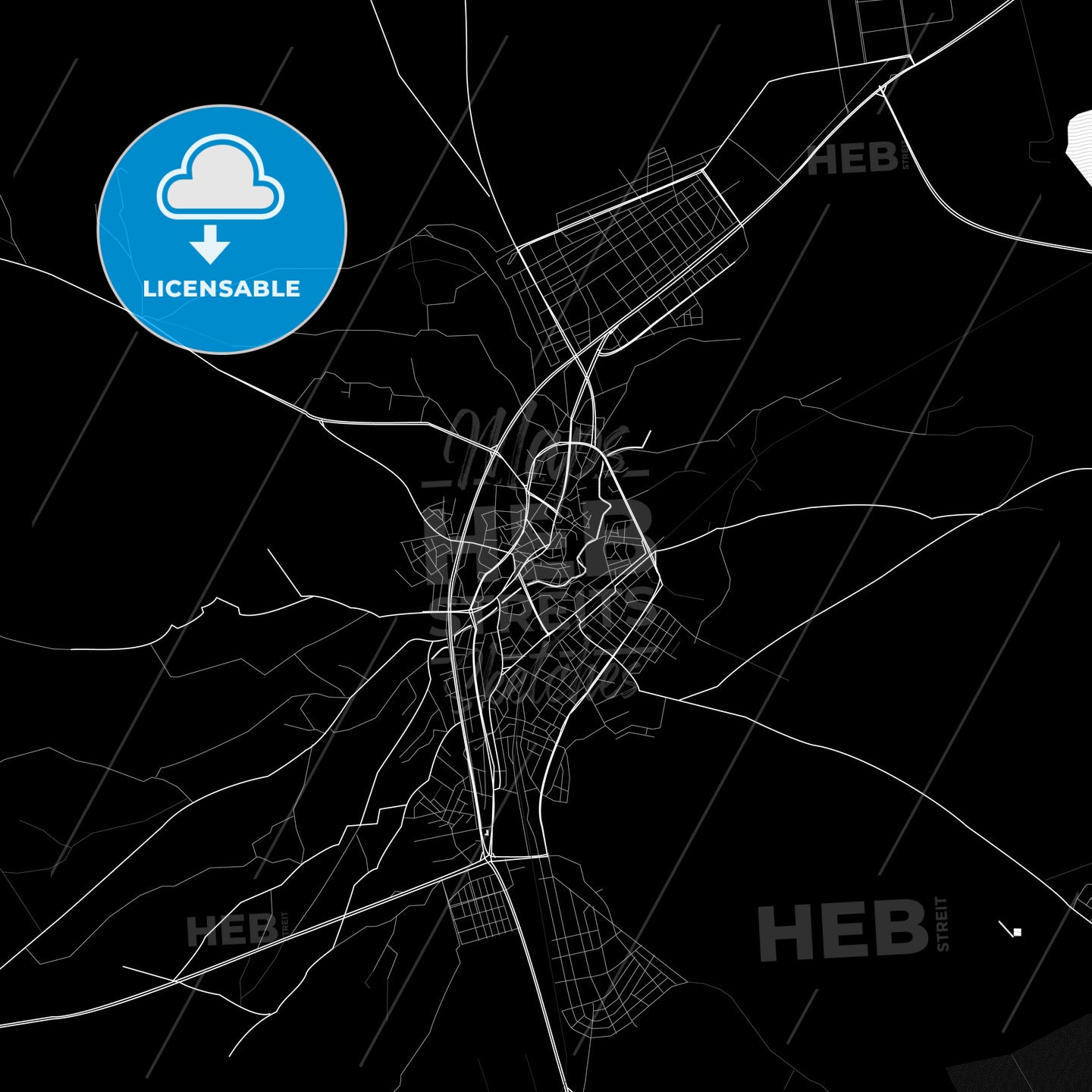 Bor, Turkey Pdf Vector Map Black And White – HEBSTREITS