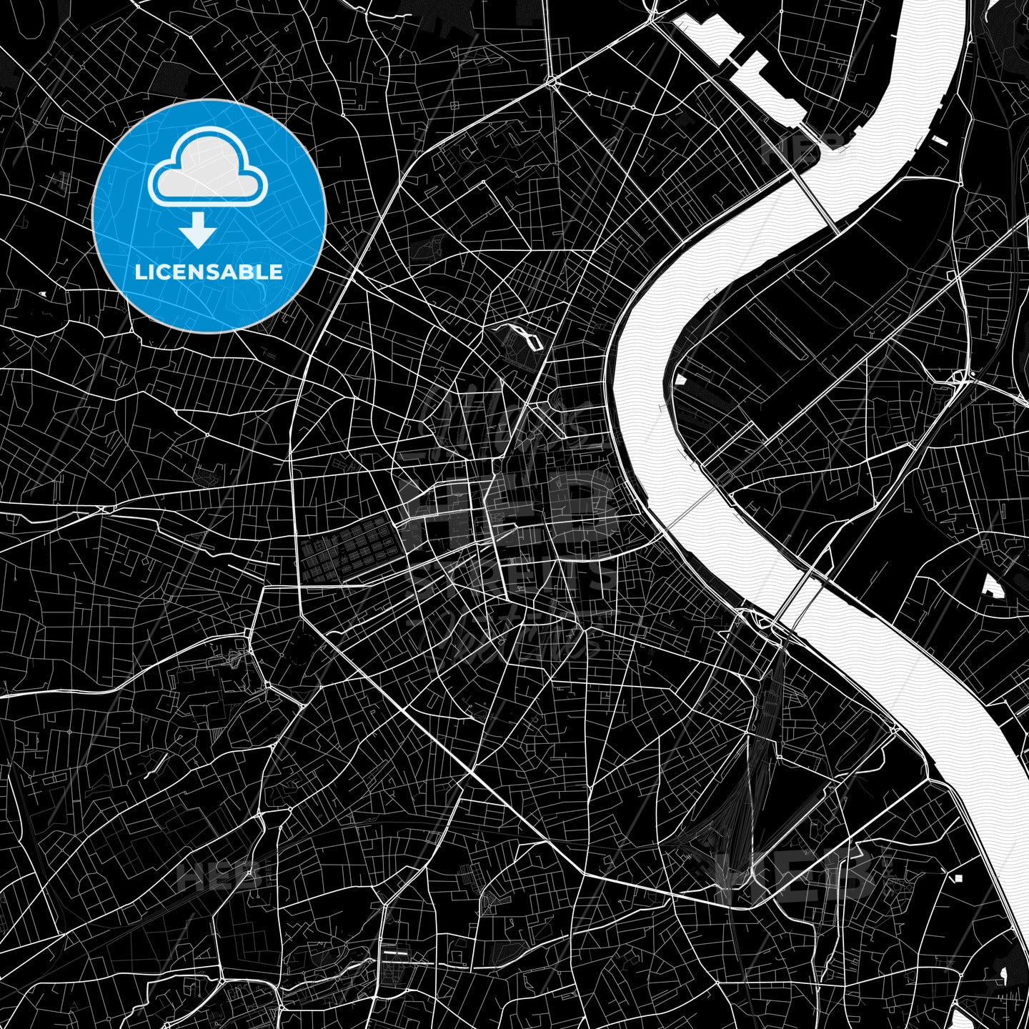Bordeaux, France Pdf Vector Map Black And White – HEBSTREITS