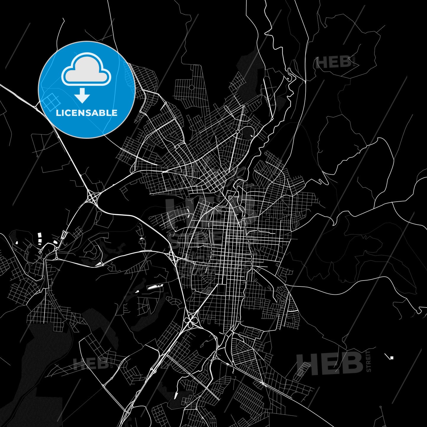 Botucatu, Brazil Pdf Vector Map Black And White – HEBSTREITS