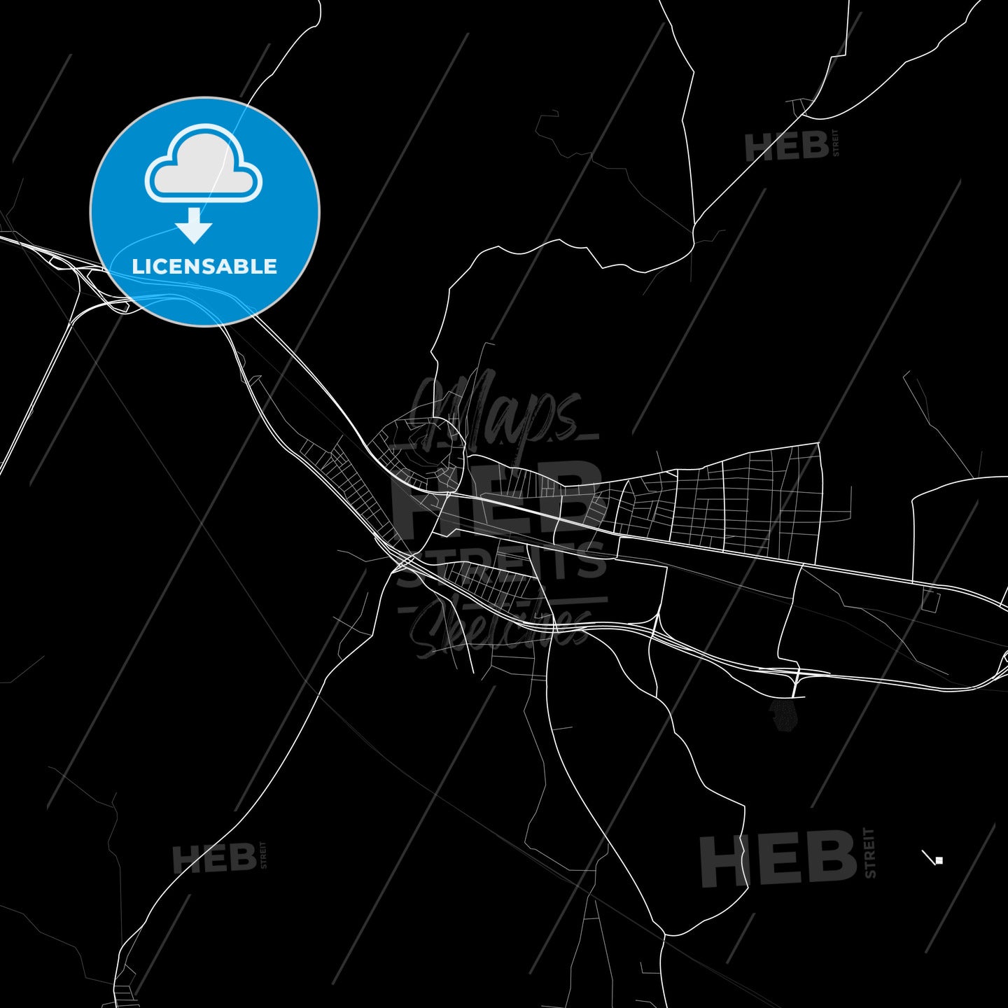 Bozüyük, Turkey Pdf Vector Map Black And White – HEBSTREITS