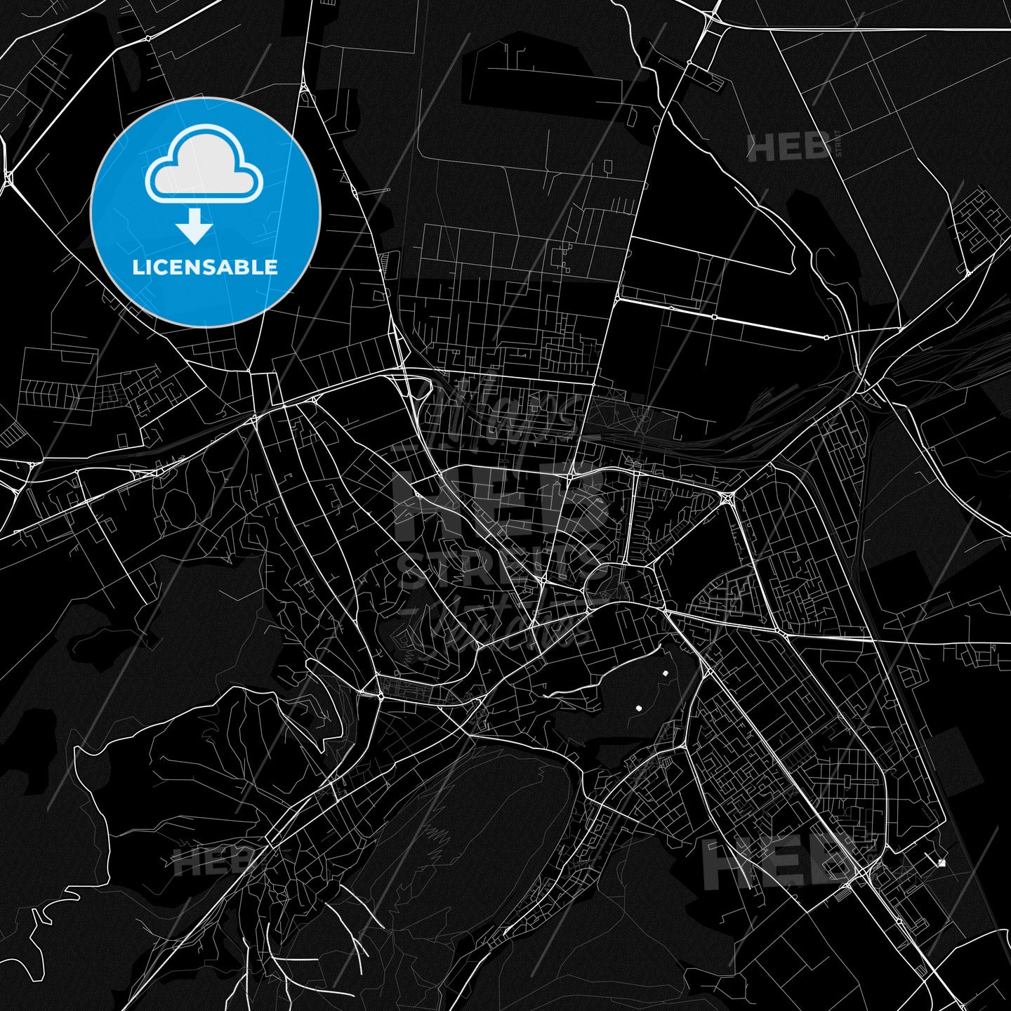 Brașov, Romania Pdf Vector Map Black And White – HEBSTREITS