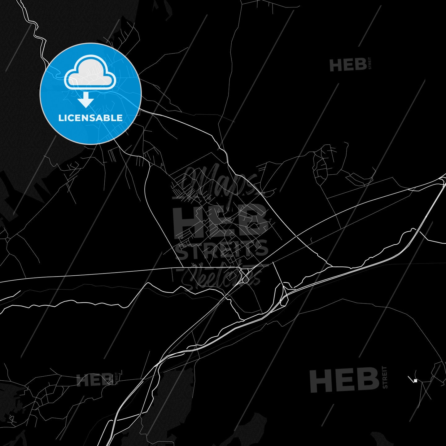 Bujanovac, Serbia Pdf Vector Map Black And White – HEBSTREITS