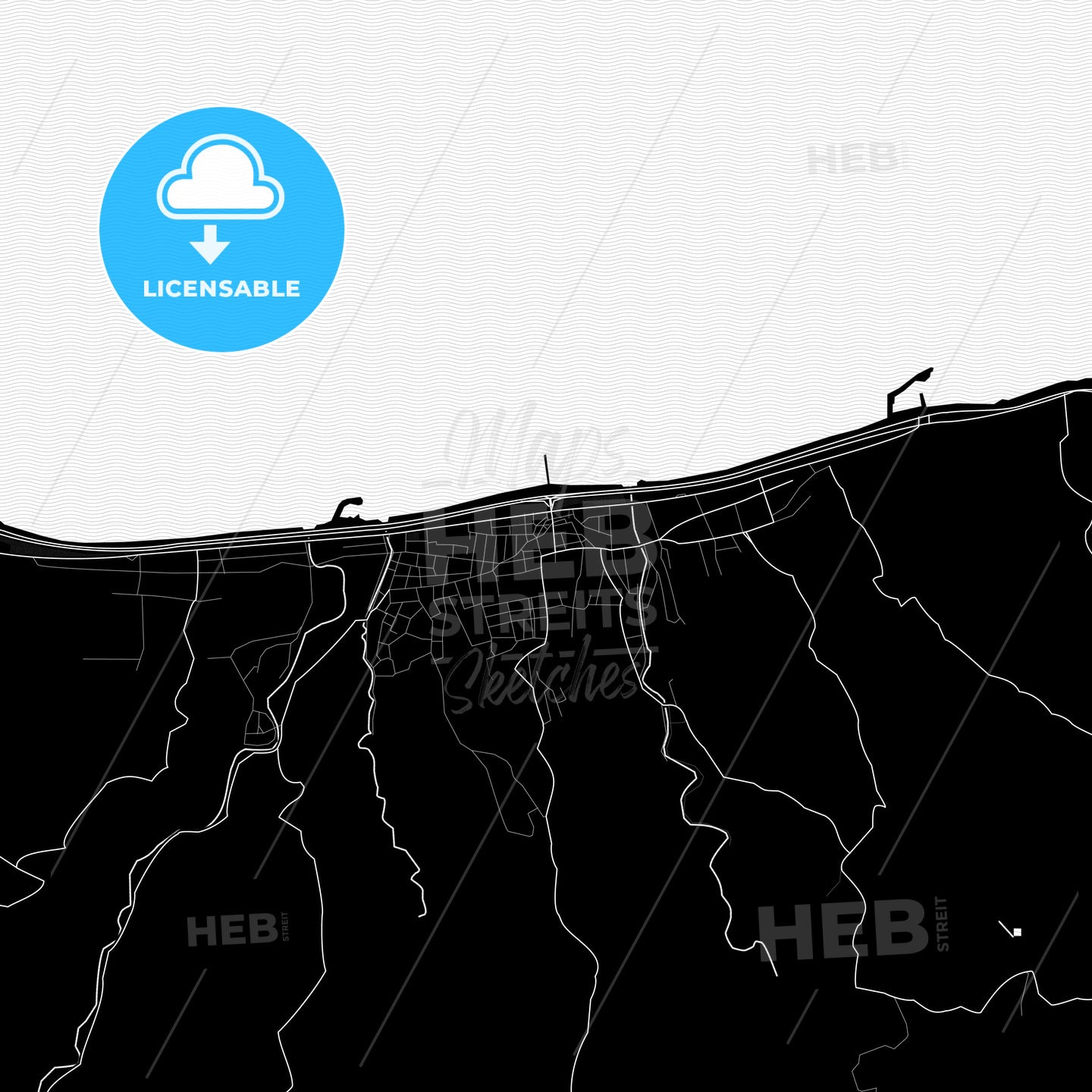 Bulancak, Turkey Pdf Vector Map Black And White – HEBSTREITS