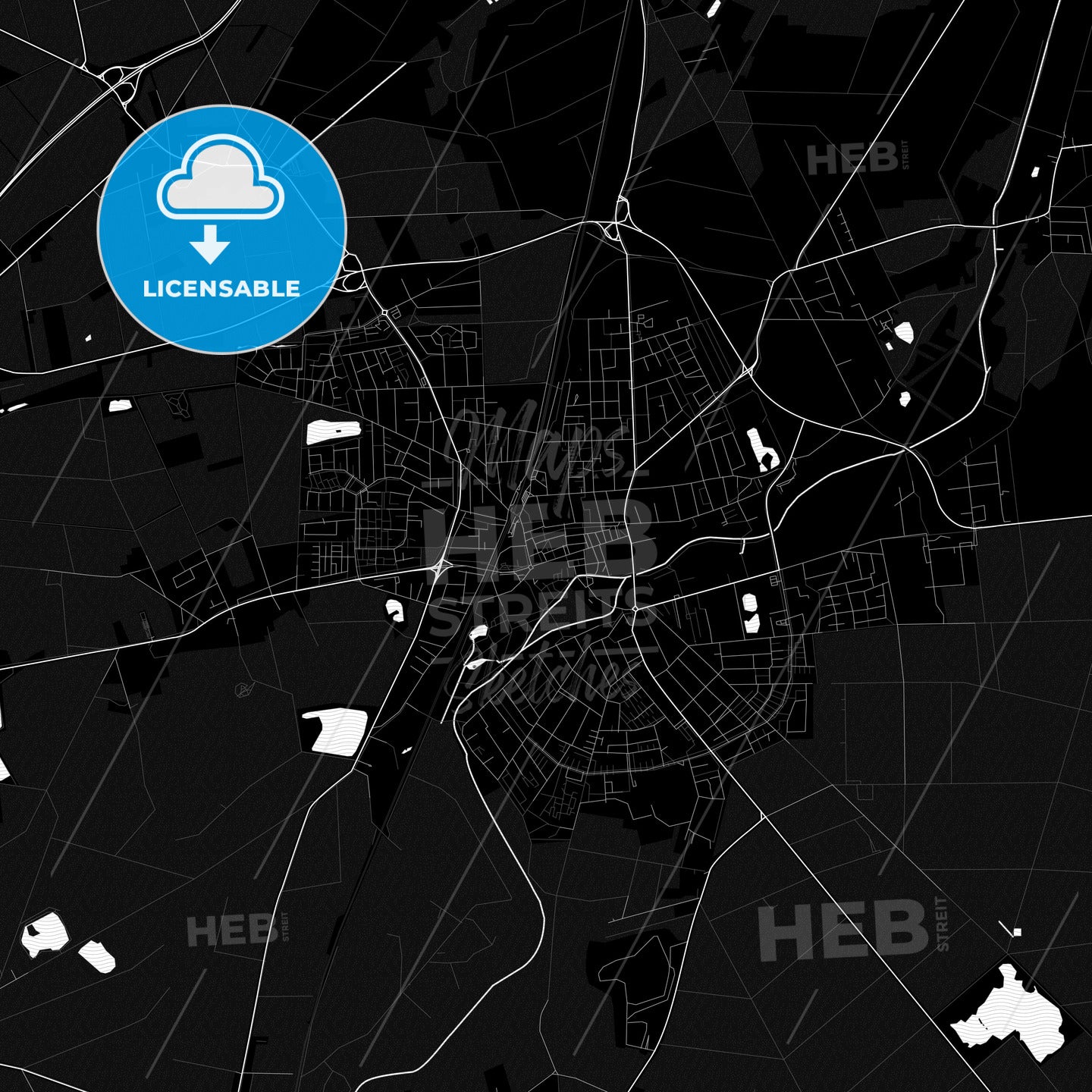 Burgdorf, Germany Pdf Vector Map Black And White – HEBSTREITS