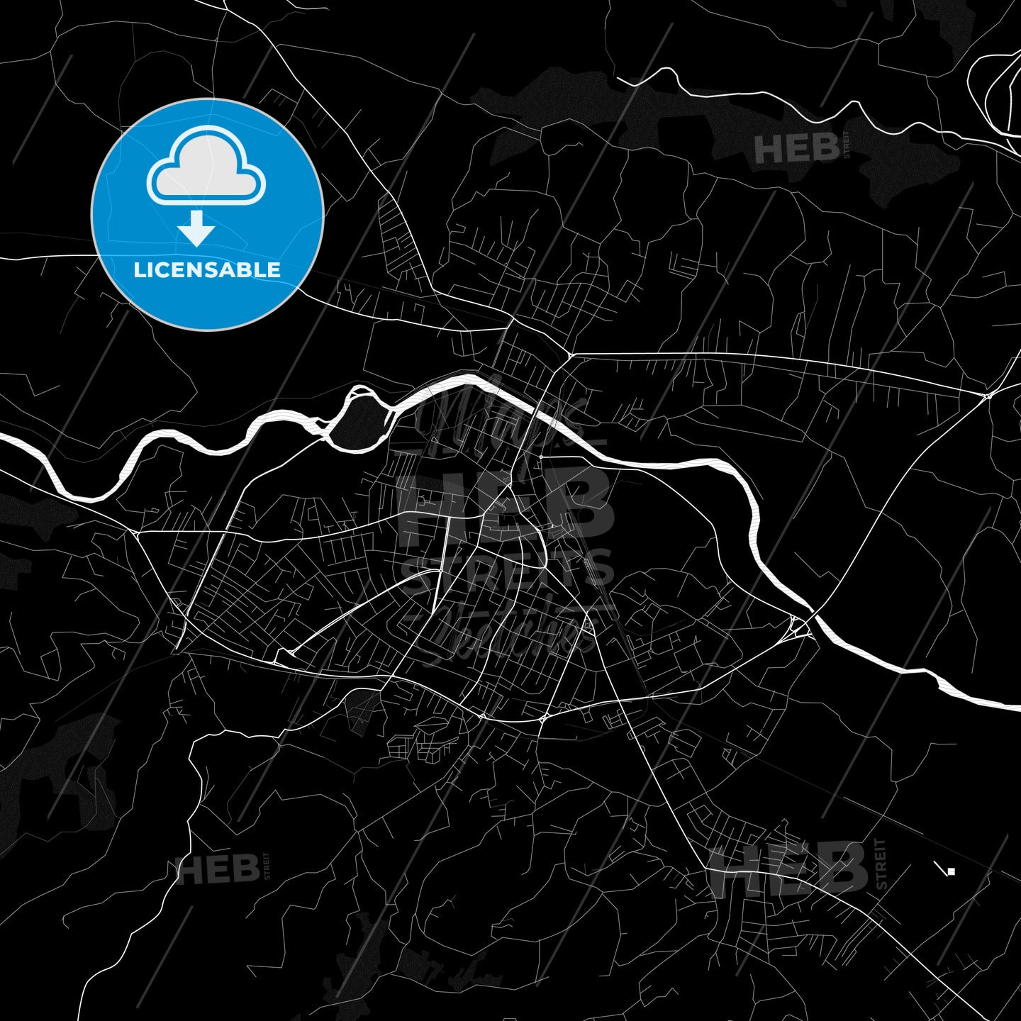Čačak, Serbia Pdf Vector Map Black And White – HEBSTREITS