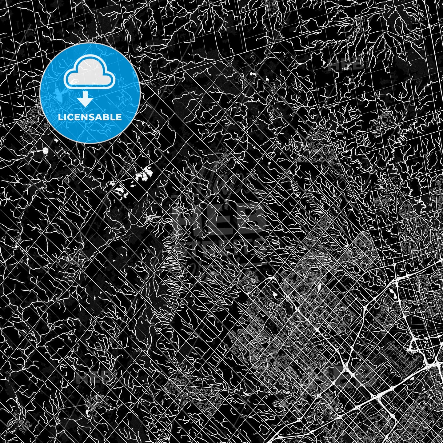 Caledon, Canada Pdf Vector Map Black And White – HEBSTREITS