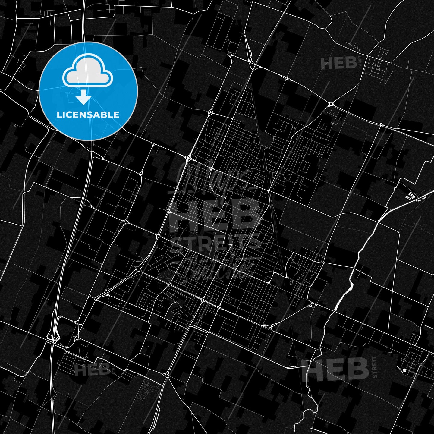 Carpi, Italy Pdf Vector Map Black And White – HEBSTREITS