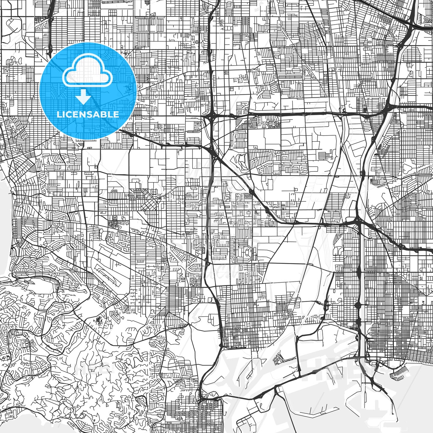 Carson, California - Area Map - Light – HEBSTREITS