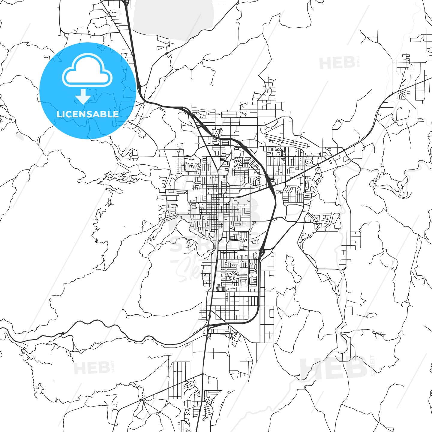 Carson City, Nevada - Area Map - Light – HEBSTREITS