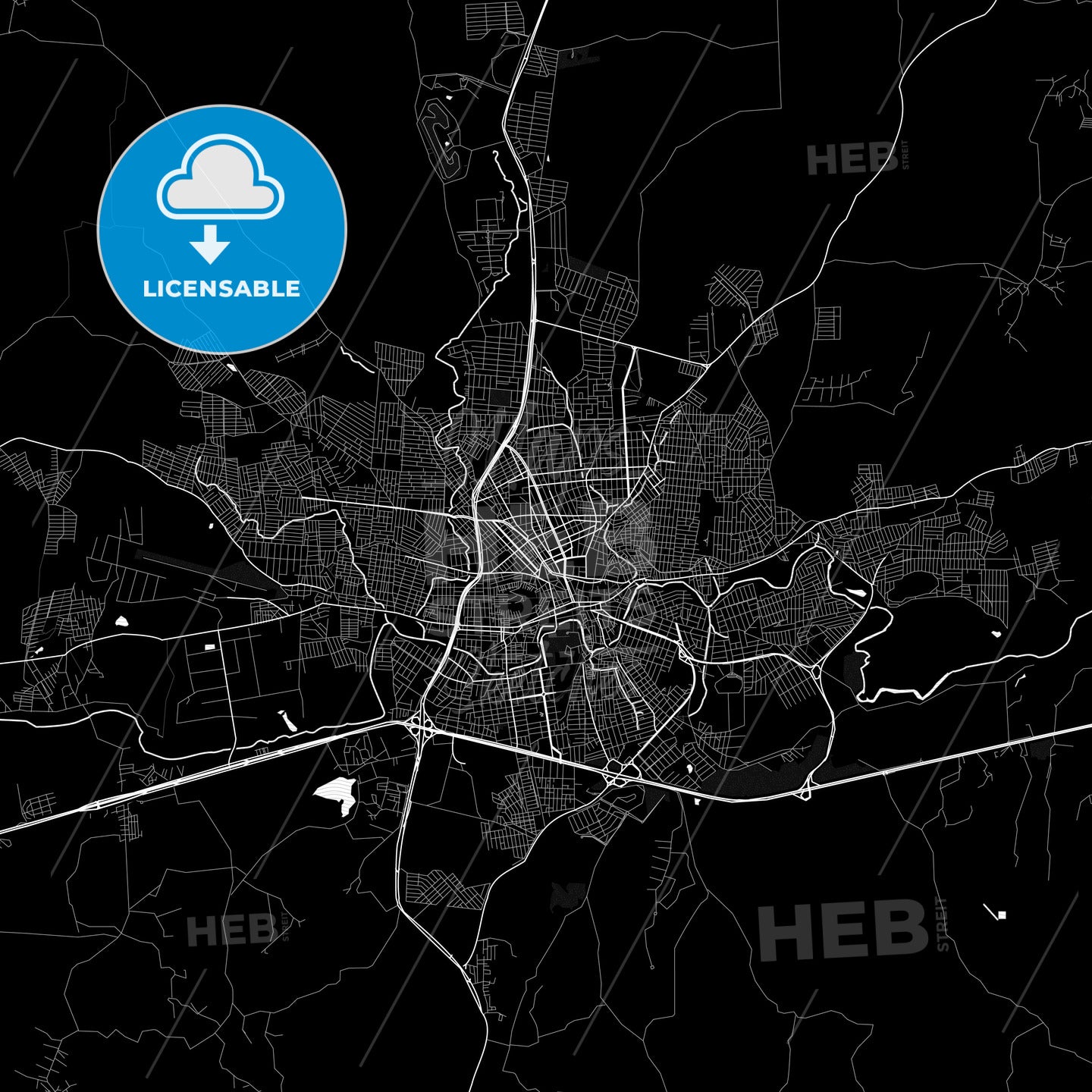 Caruaru, Brazil Pdf Vector Map Black And White – HEBSTREITS