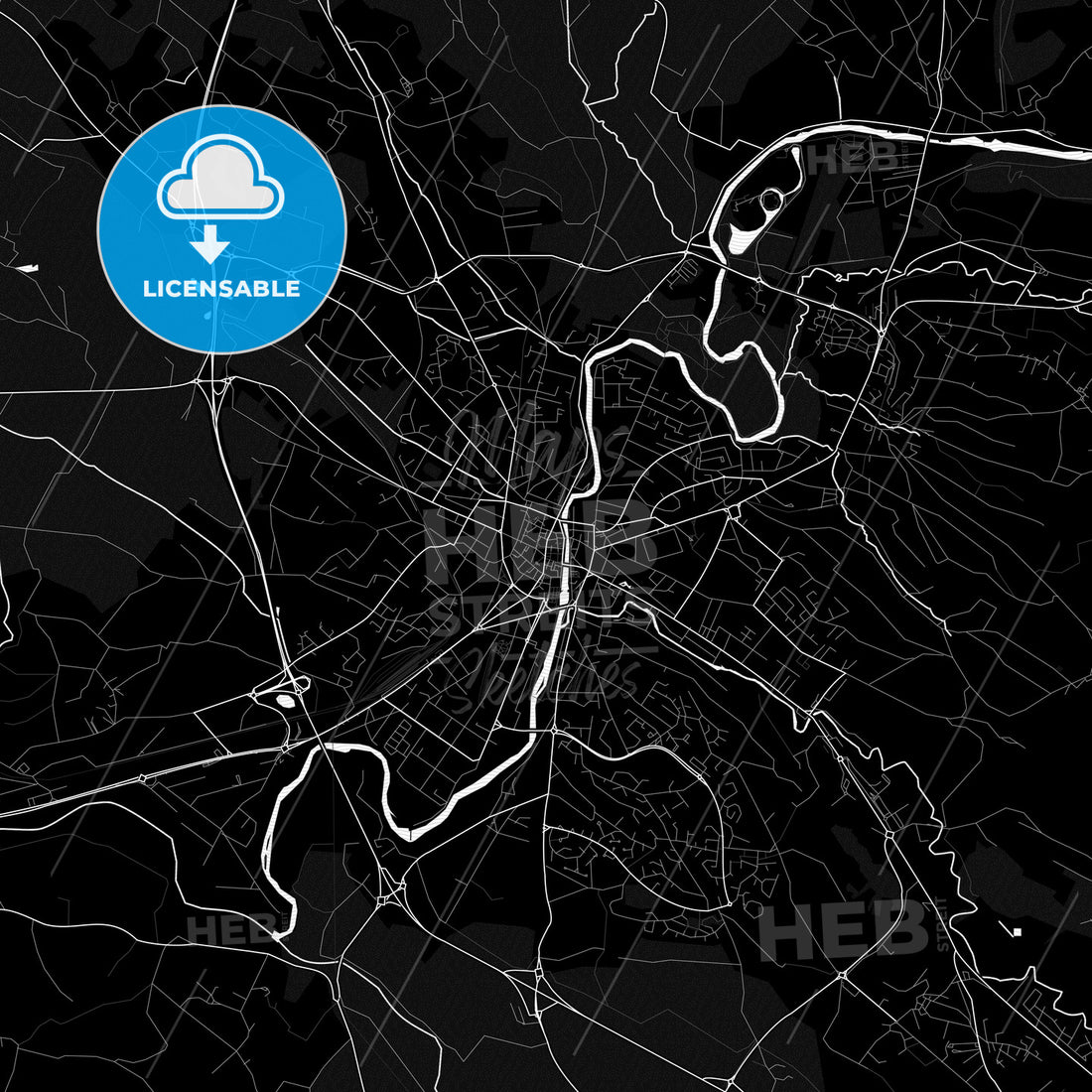 Castres, France Pdf Vector Map Black And White – HEBSTREITS