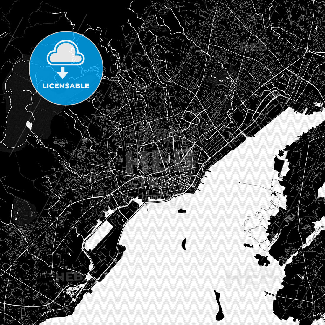 Cebu City, Philippines Pdf Vector Map Black And White – HEBSTREITS