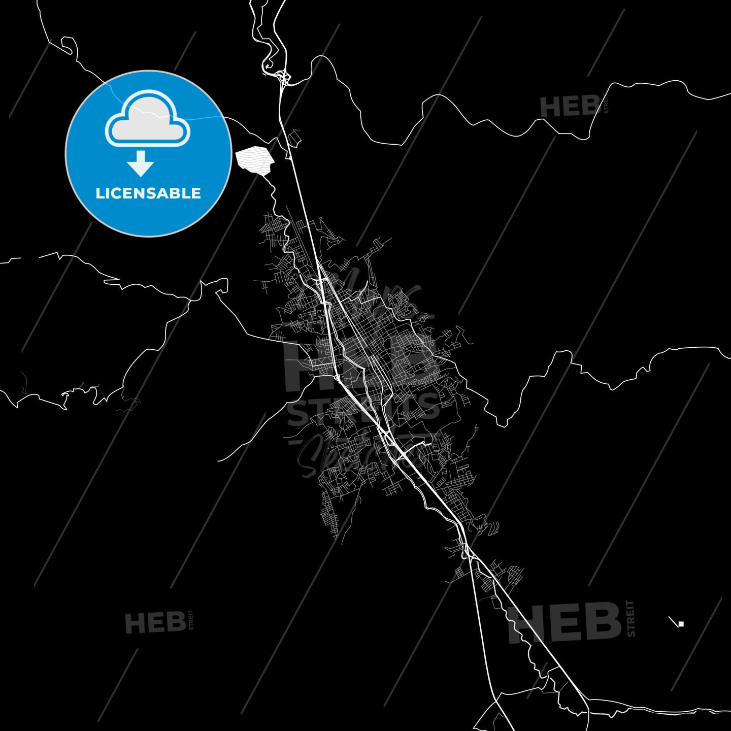 Chilpancingo, Mexico Pdf Vector Map Black And White – HEBSTREITS