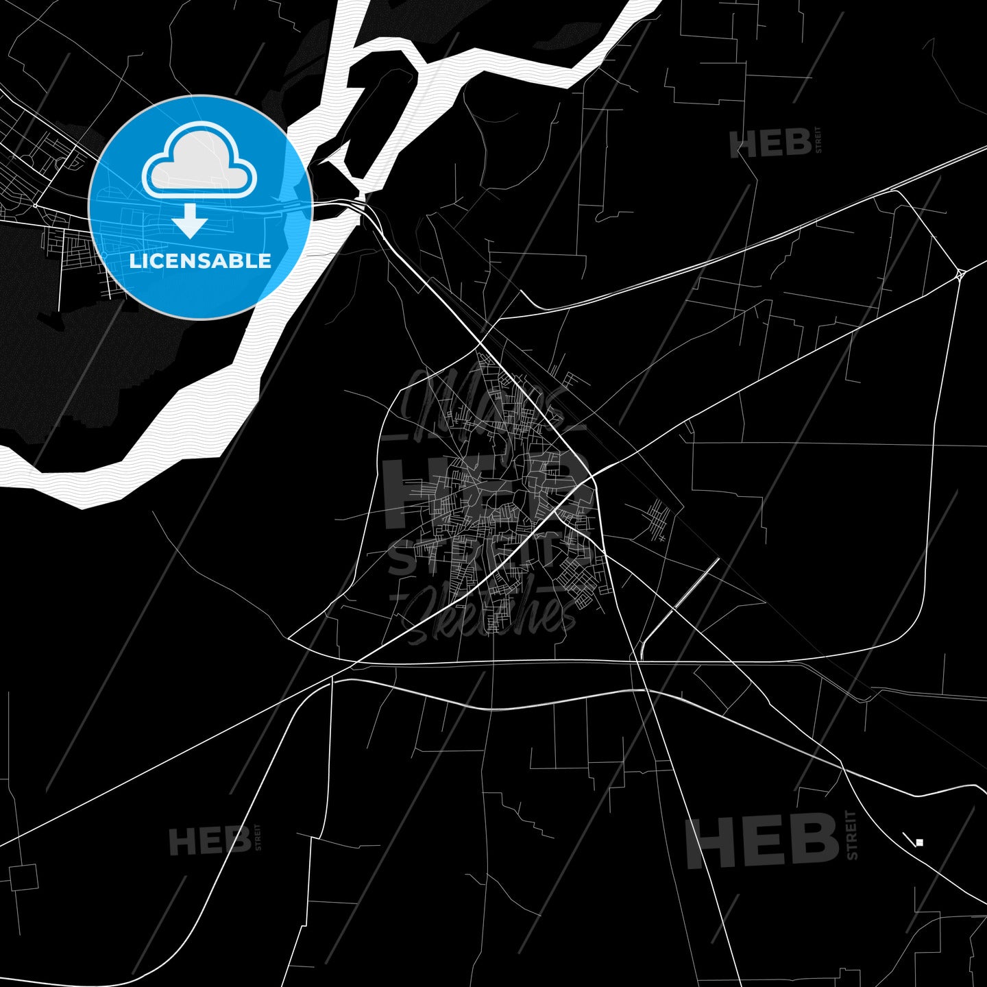 Chiniot, Pakistan Pdf Vector Map Black And White – HEBSTREITS