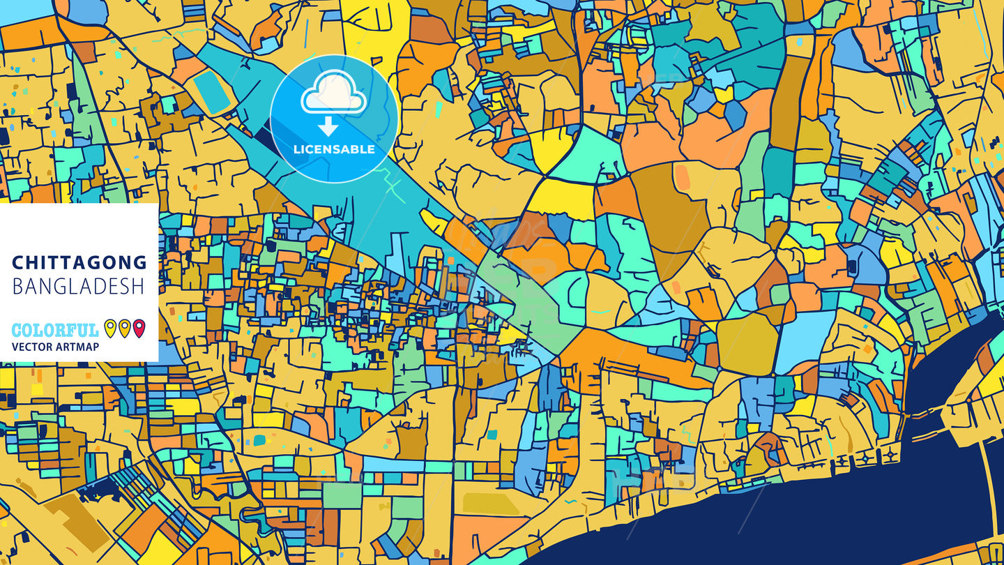 Chittagong, Bangladesh, Colorful Vector Artmap – HEBSTREITS