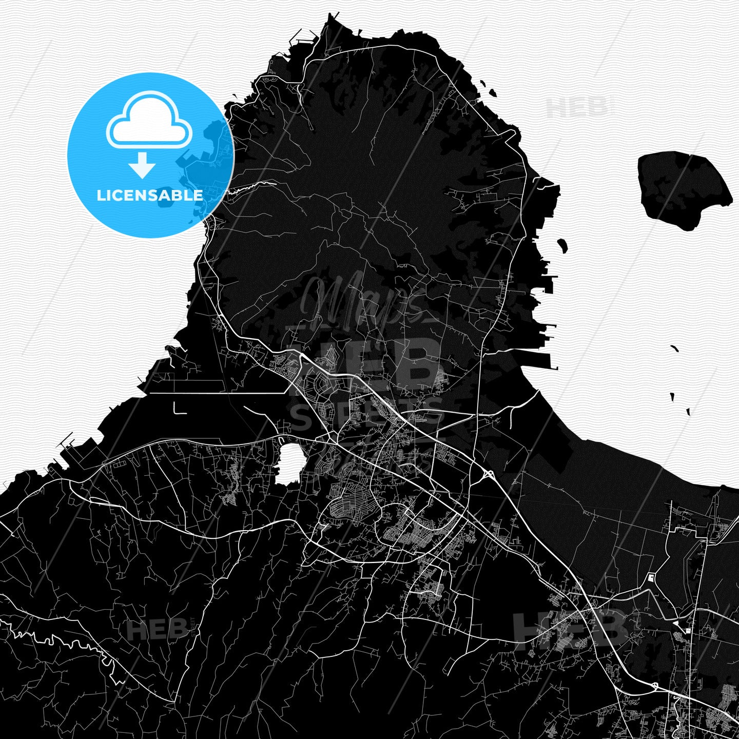 Cilegon, Indonesia Pdf Vector Map Black And White – HEBSTREITS