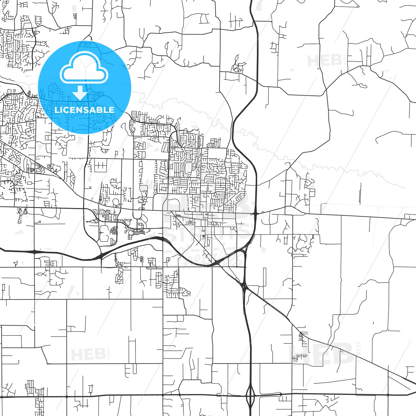 Collierville, Tennessee - Area Map - Light – HEBSTREITS