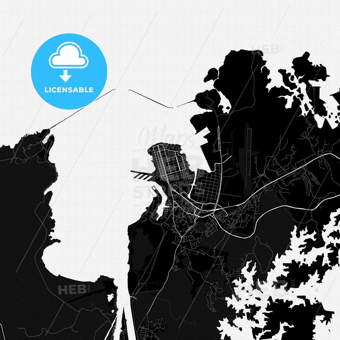 Colón, Panama Pdf Vector Map Black And White – HEBSTREITS