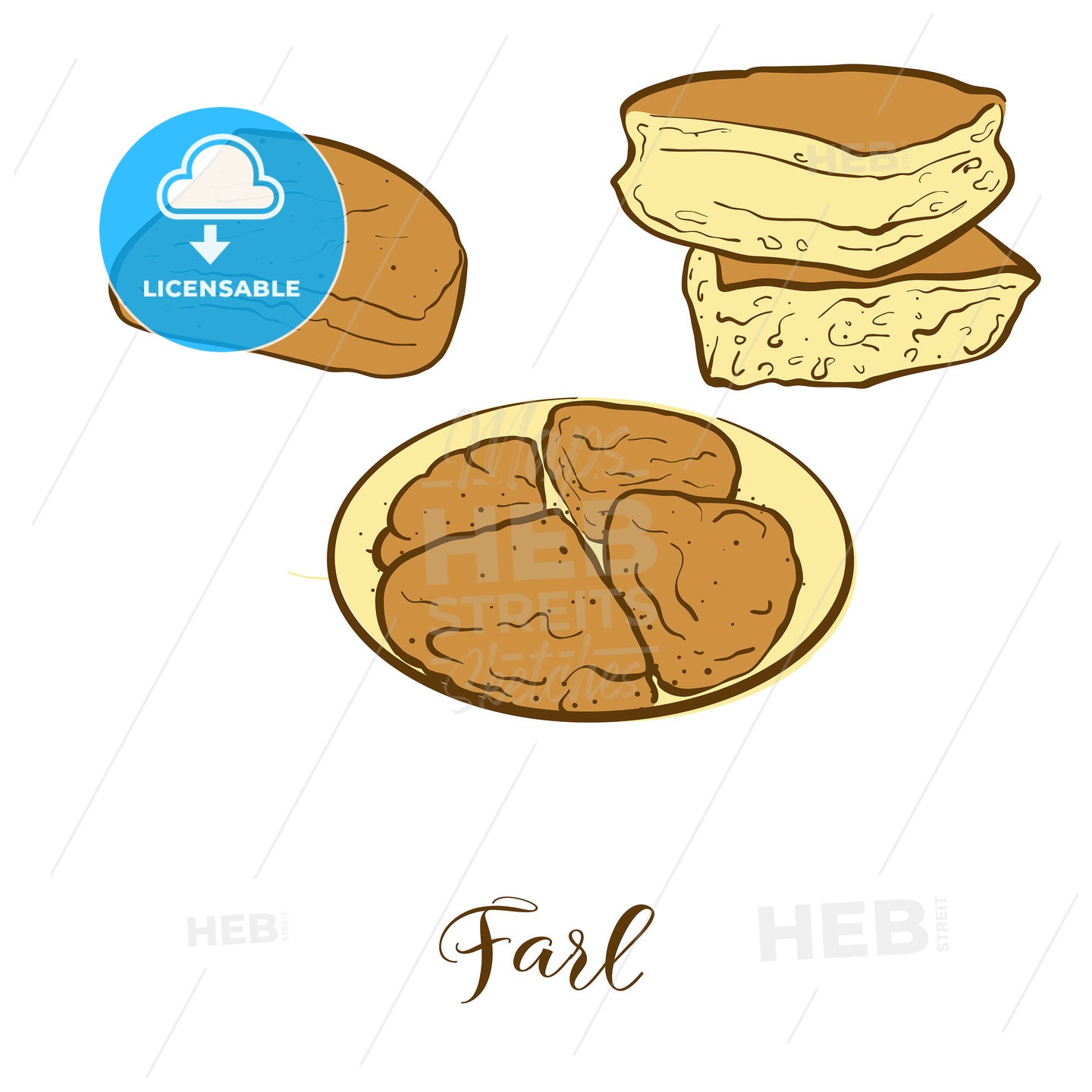 Colored Sketches Of Farl Bread – HEBSTREITS