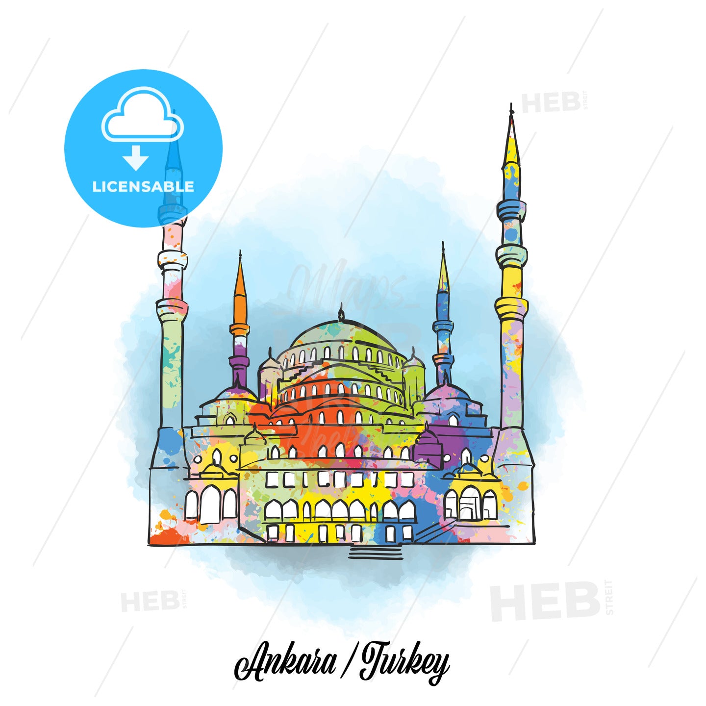 Colorful Ankara Mosque Sign – HEBSTREITS