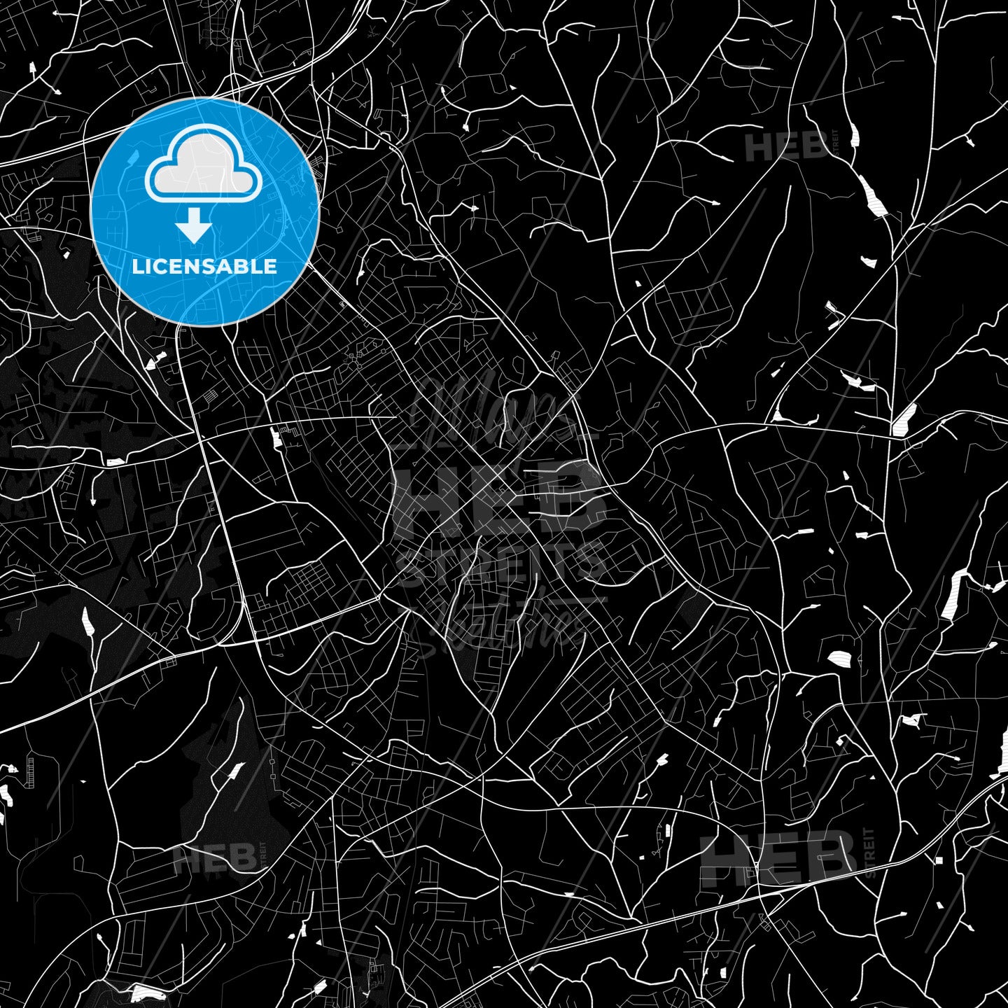 Concord, North Carolina, United States, Pdf Vector Map Black And White ...