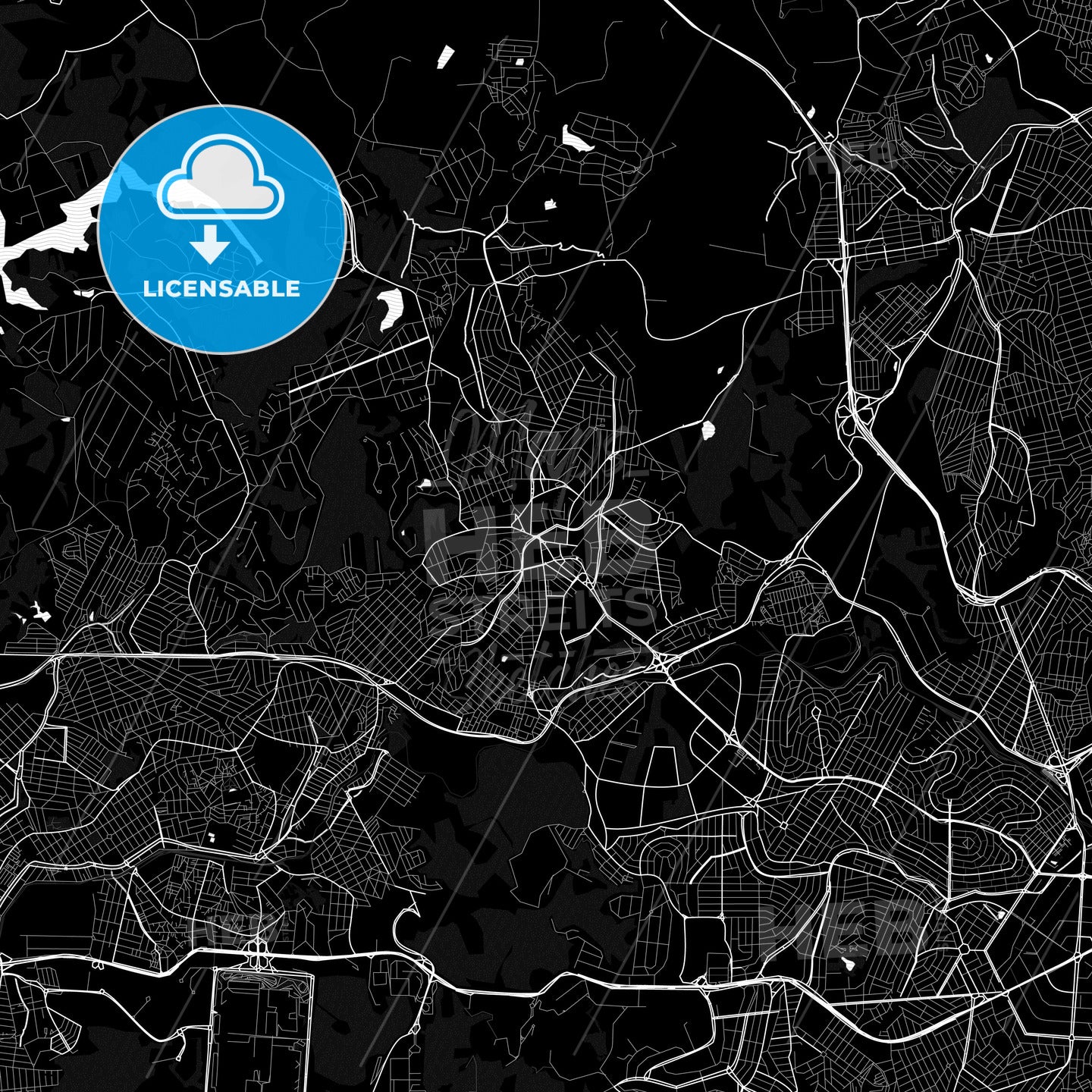 Contagem, Brazil Pdf Vector Map Black And White – HEBSTREITS