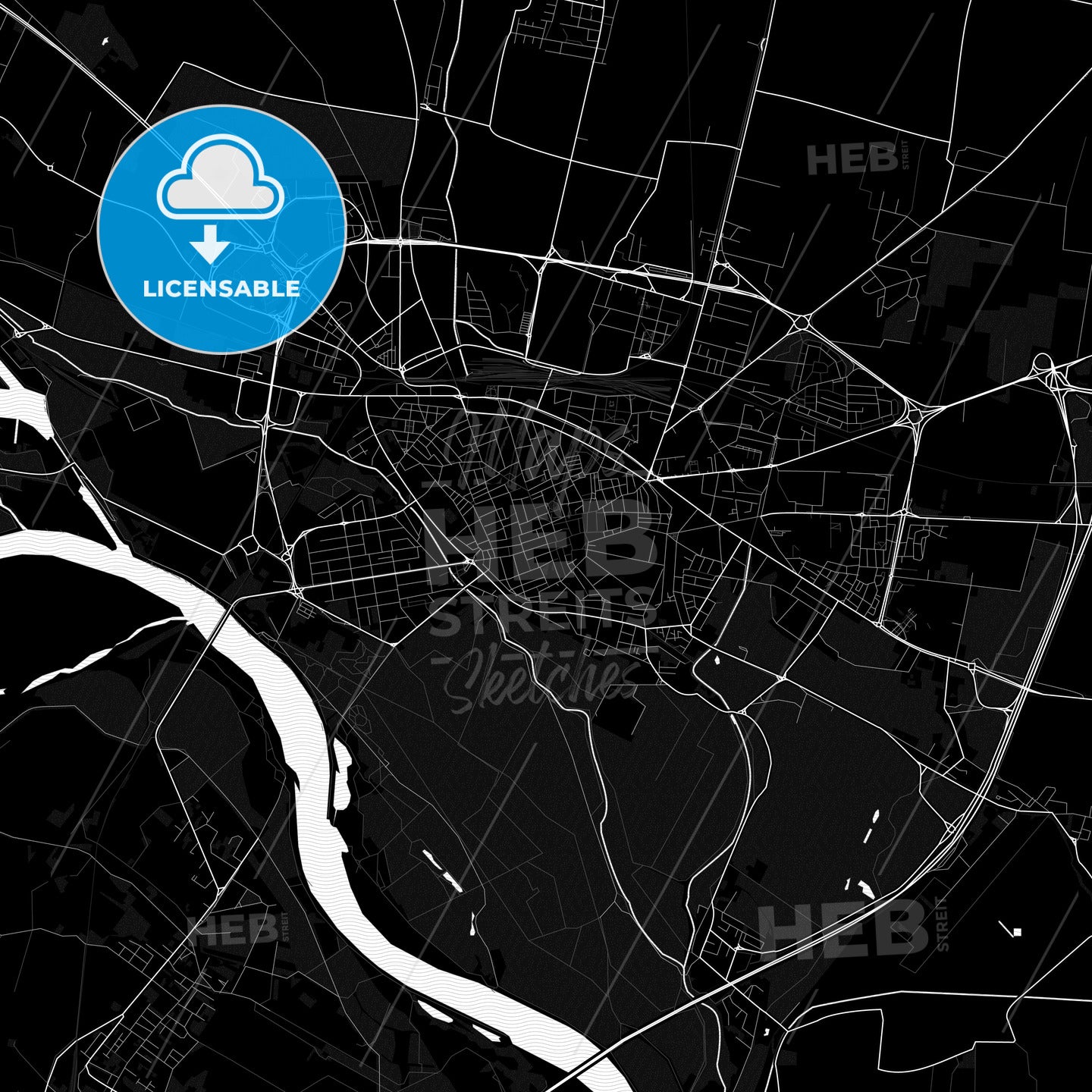 Cremona, Italy Pdf Vector Map Black And White – HEBSTREITS