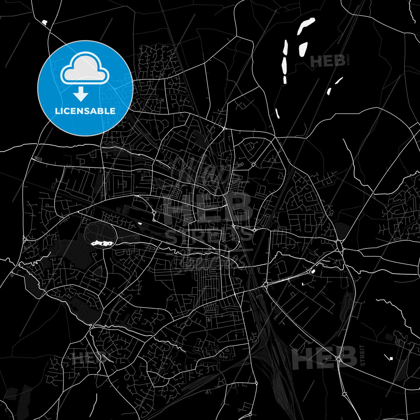 Crewe, England Pdf Vector Map Black And White – HEBSTREITS