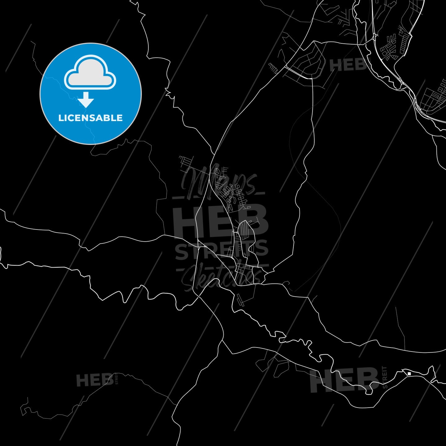 Cua, Venezuela Pdf Vector Map Black And White – HEBSTREITS