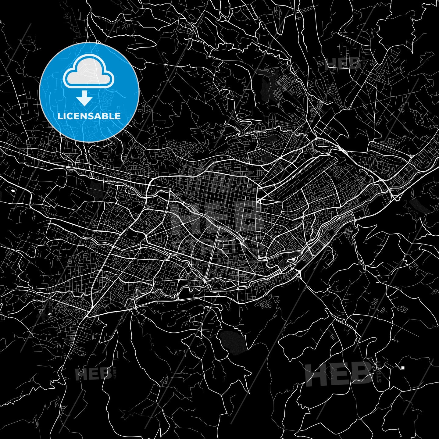 Cuenca, Ecuador Pdf Vector Map Black And White – HEBSTREITS