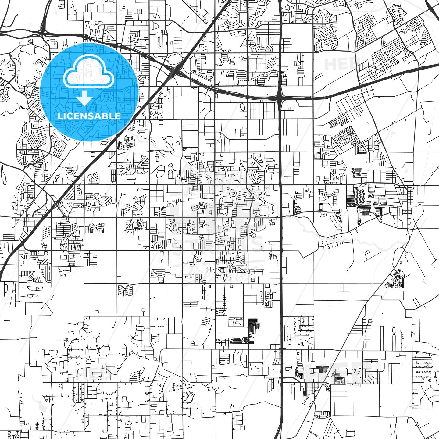 Desoto, Texas - Area Map - Light – HEBSTREITS