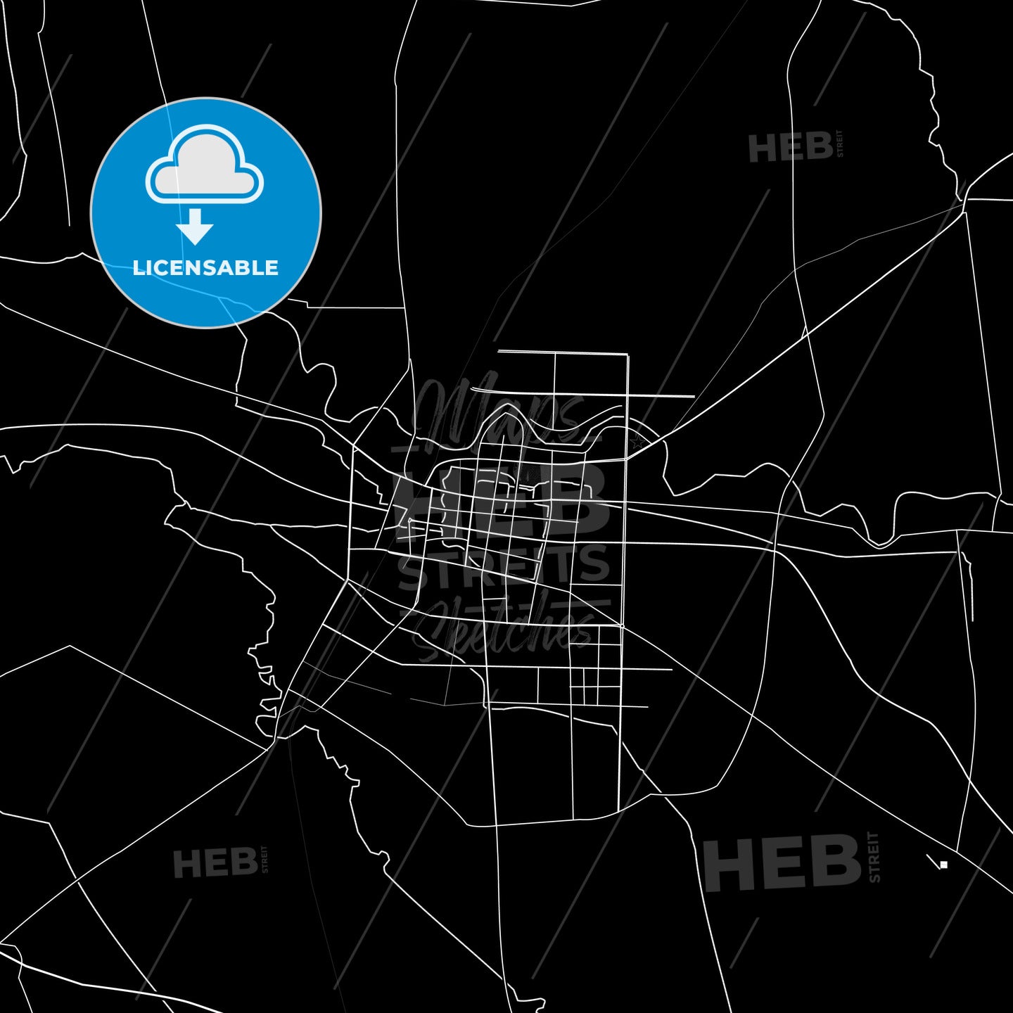 Dengzhou, China Pdf Vector Map Black And White – HEBSTREITS