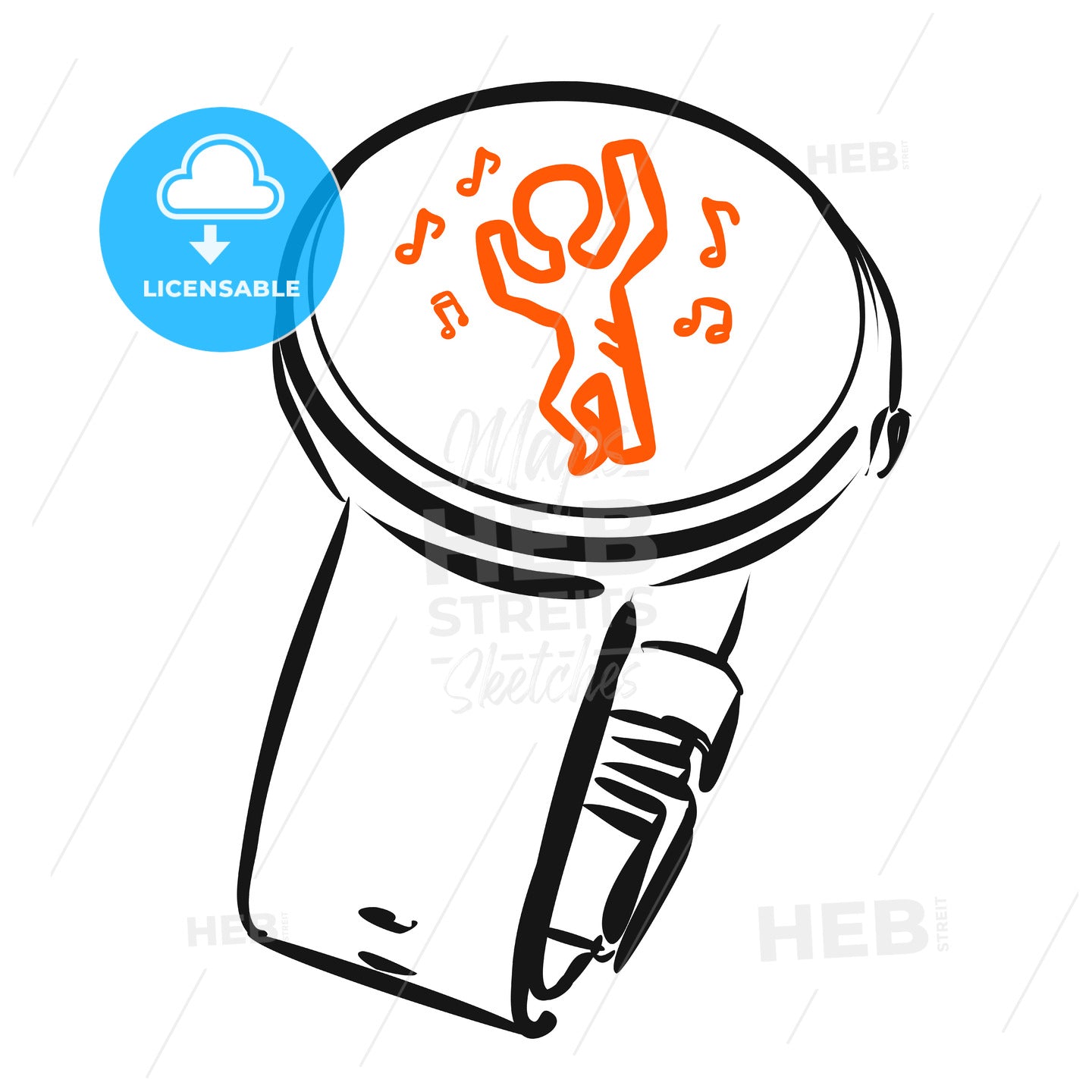 Digital Watch With Dancing App Icon, Concept Sketch – HEBSTREITS