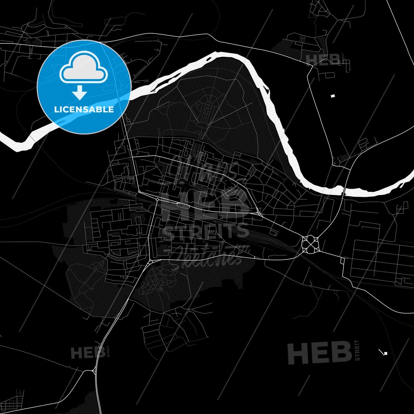 Dimitrovgrad, Bulgaria Pdf Vector Map Black And White – HEBSTREITS