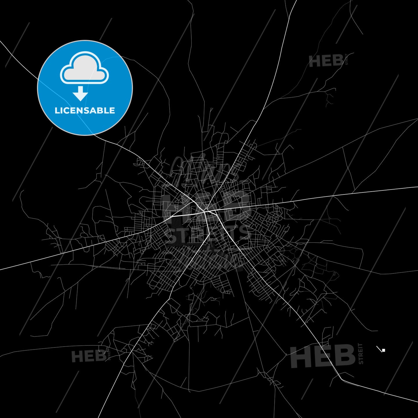 Djougou, Benin Pdf Vector Map Black And White – HEBSTREITS