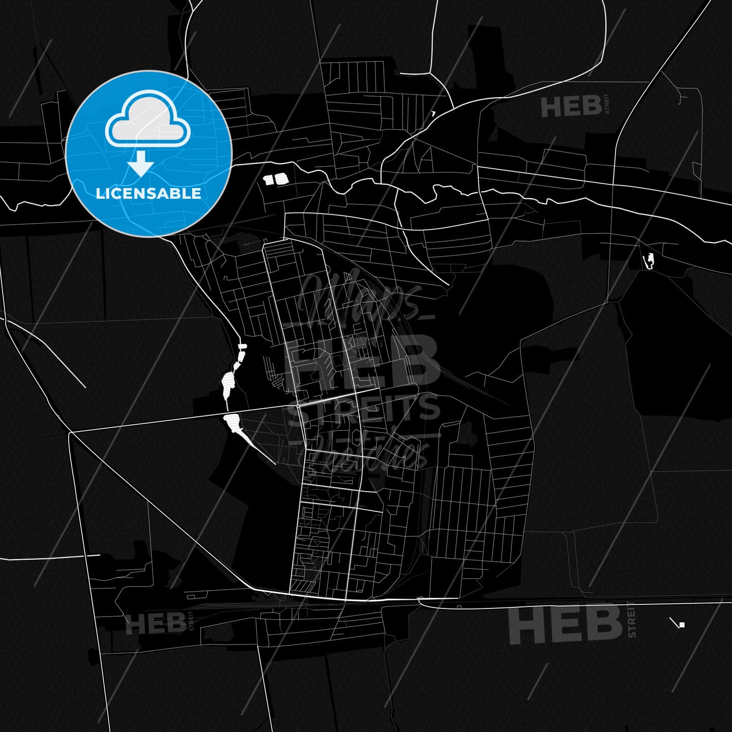 Dobropillia, Ukraine Pdf Vector Map Black And White – HEBSTREITS