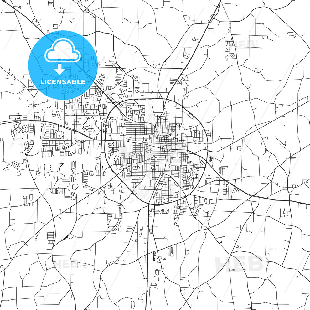 Dothan, Alabama - Area Map - Light – HEBSTREITS